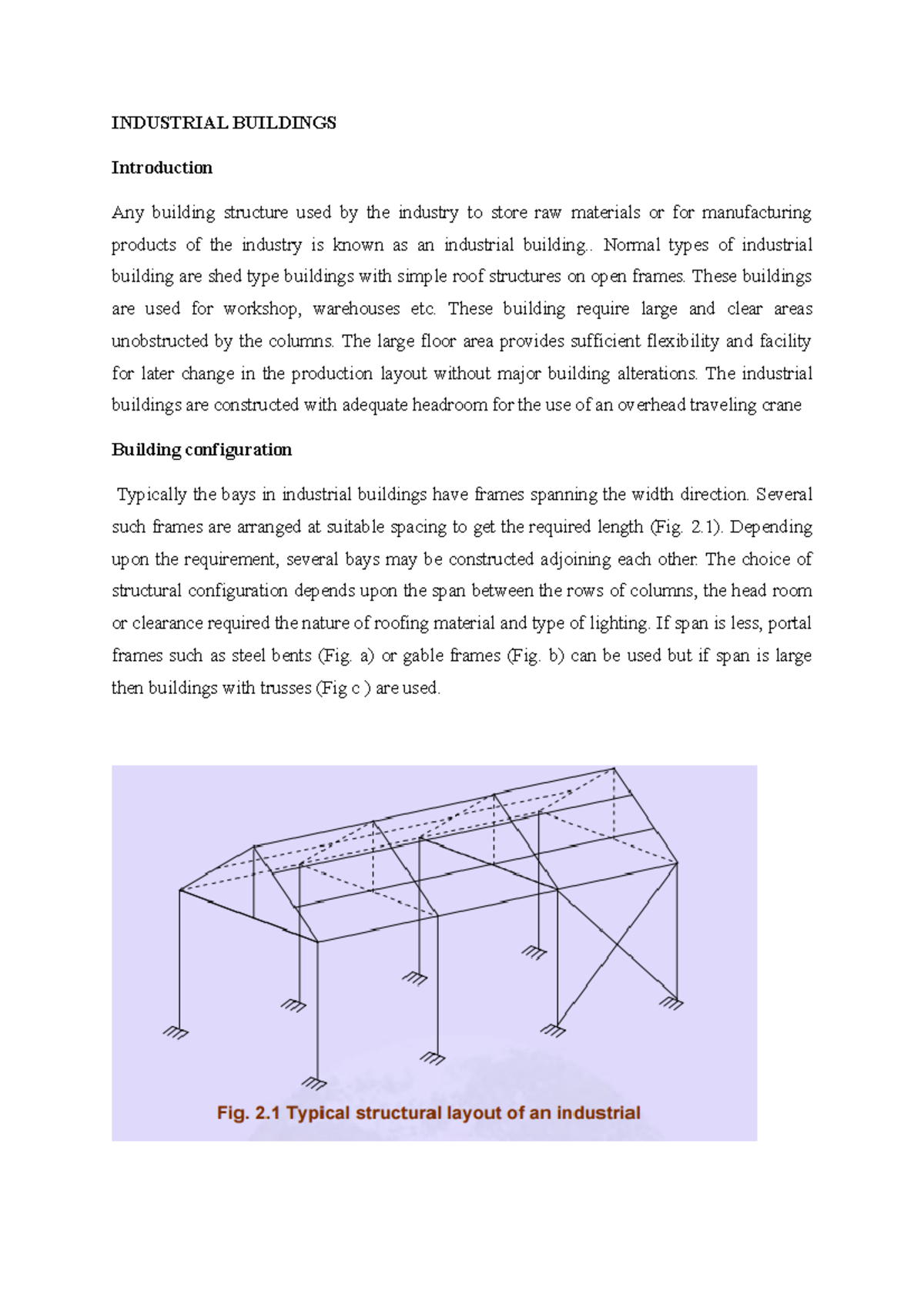 Industrial Buildings - Basics of civil engineering - lecture notes ...