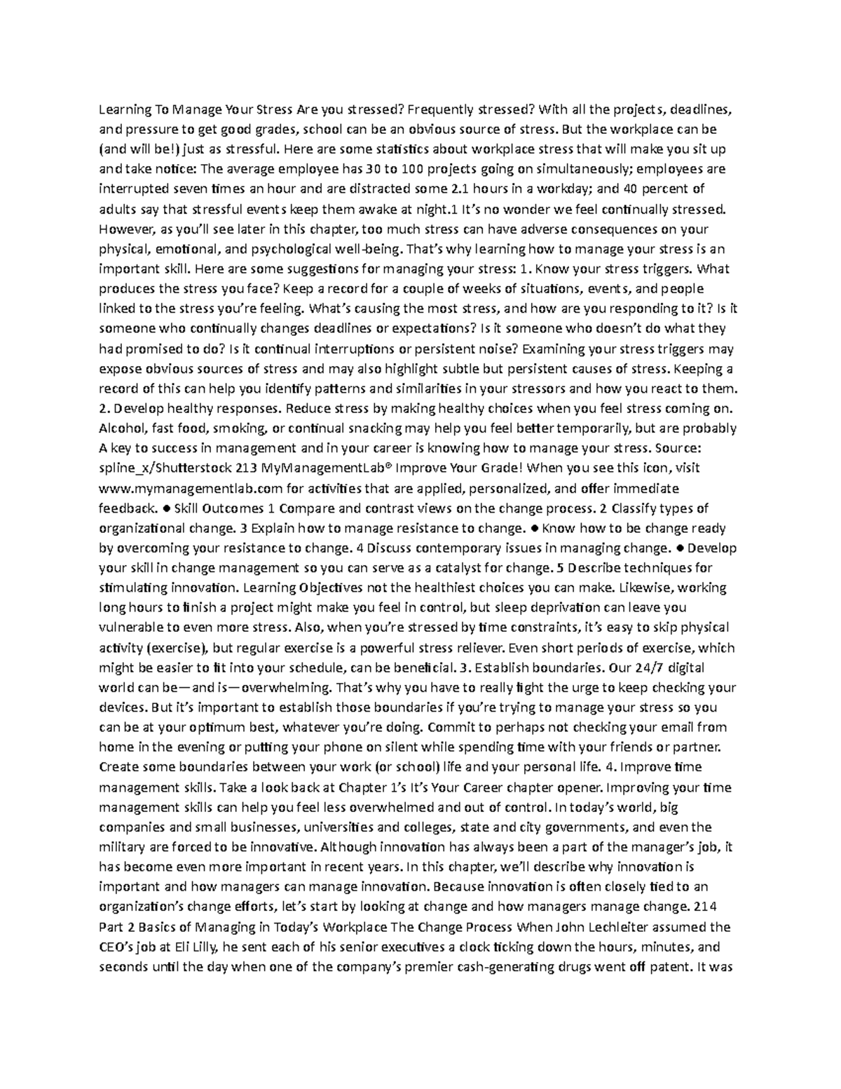 PM7 - provide brief information of chapter 7 in the course principles ...