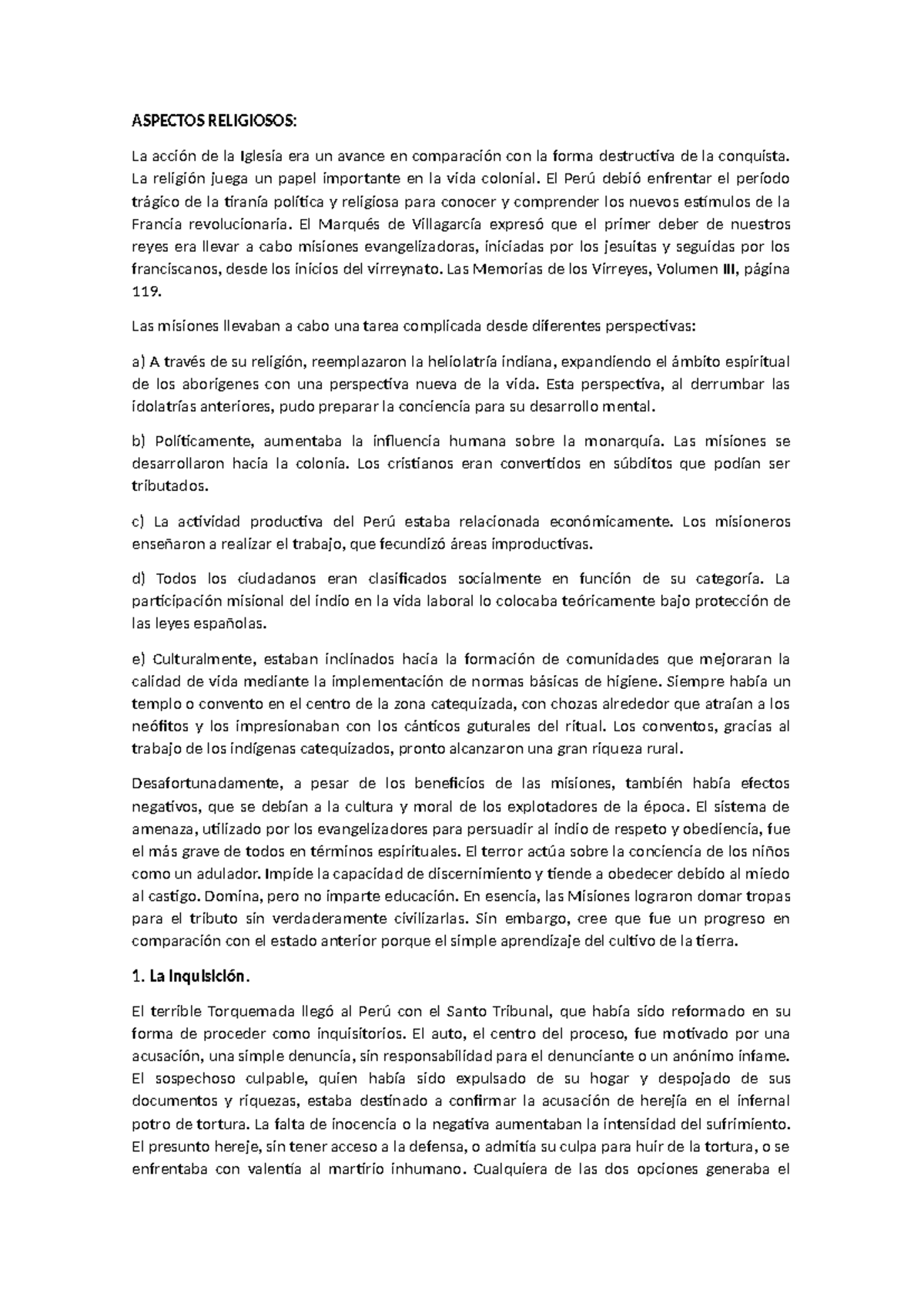 Aspectos Religiosos - ASPECTOS RELIGIOSOS: La acción de la Iglesia era ...