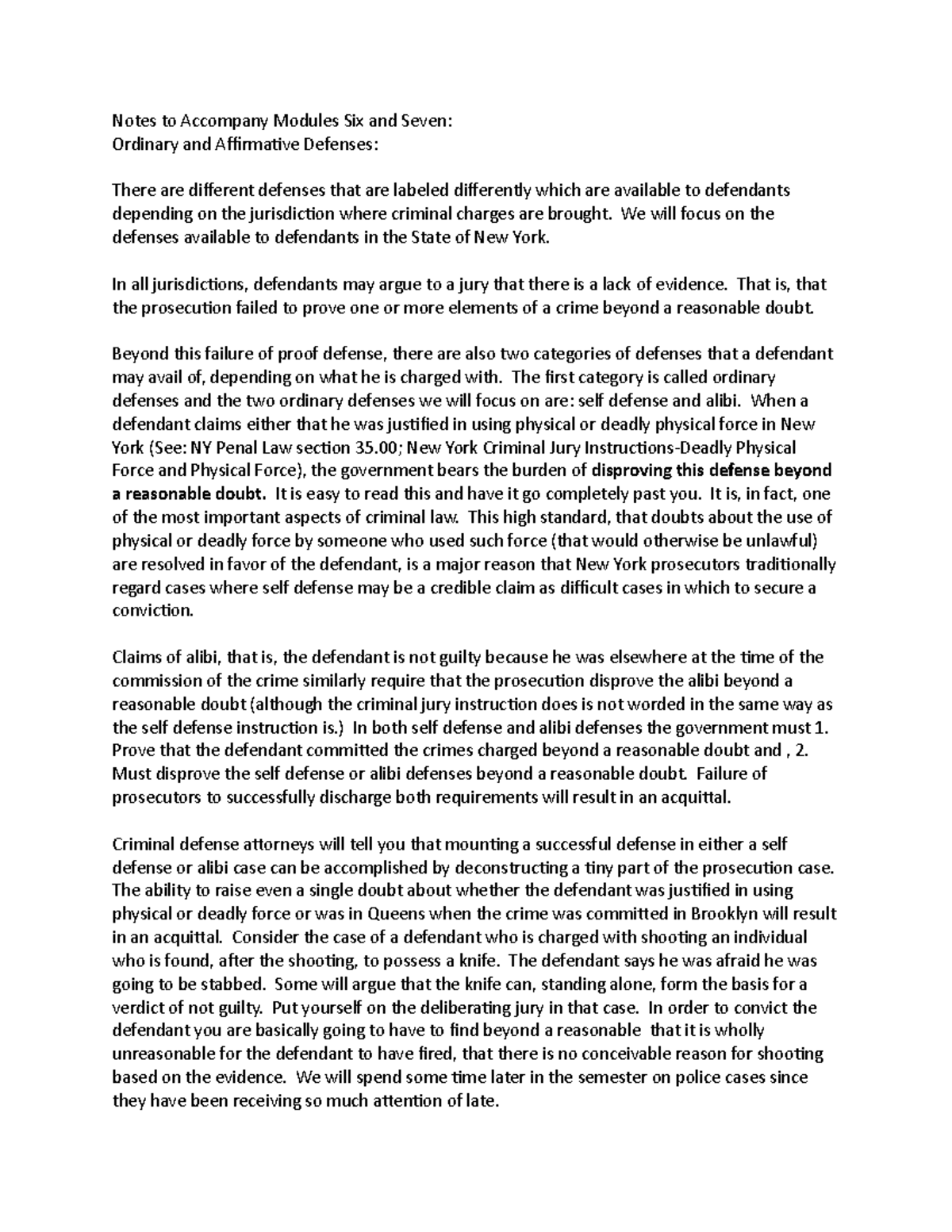Notes to Accompany Modules Six and Seven - Notes to Accompany Modules ...