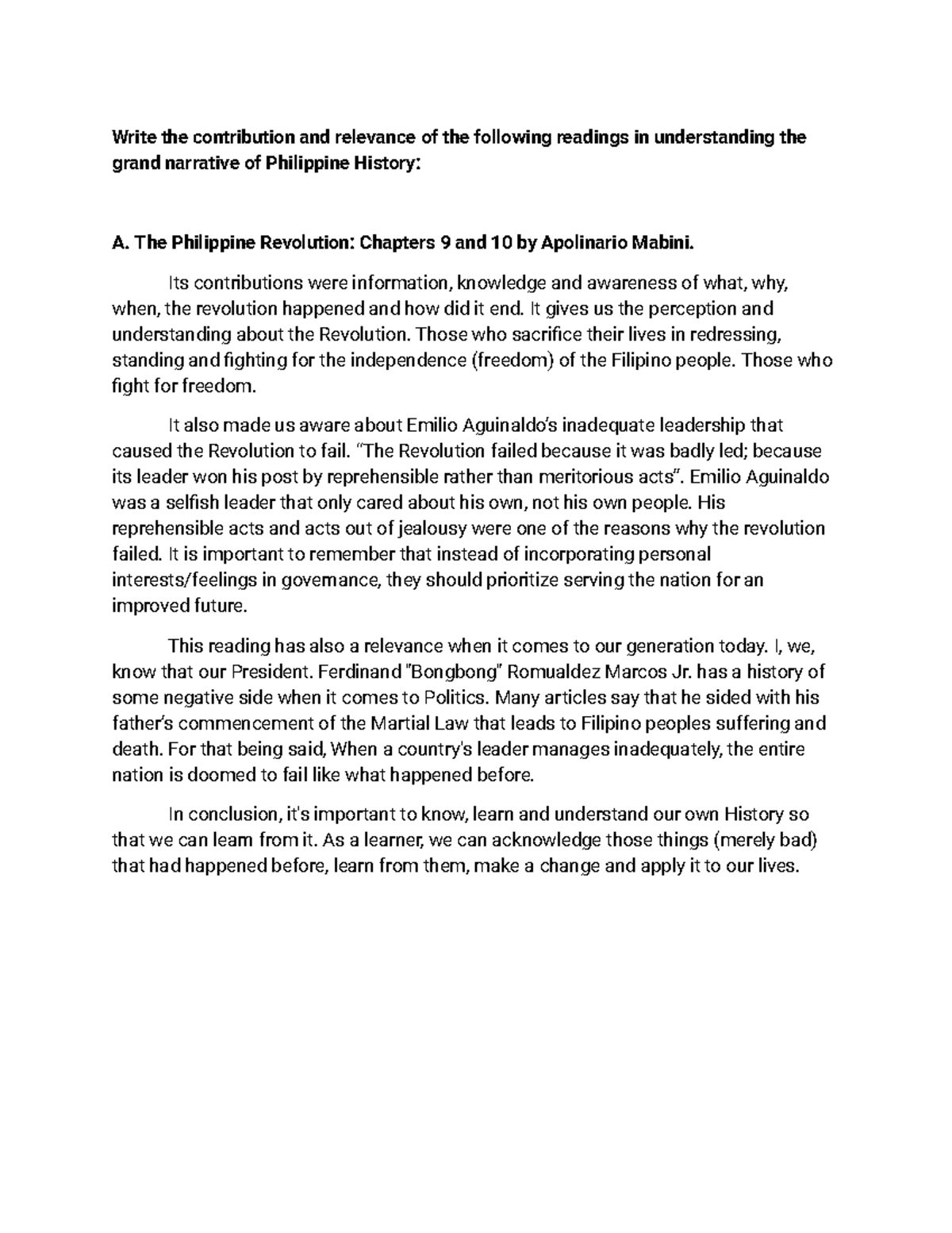 Activity #3 riph - Write the contribution and relevance of the ...