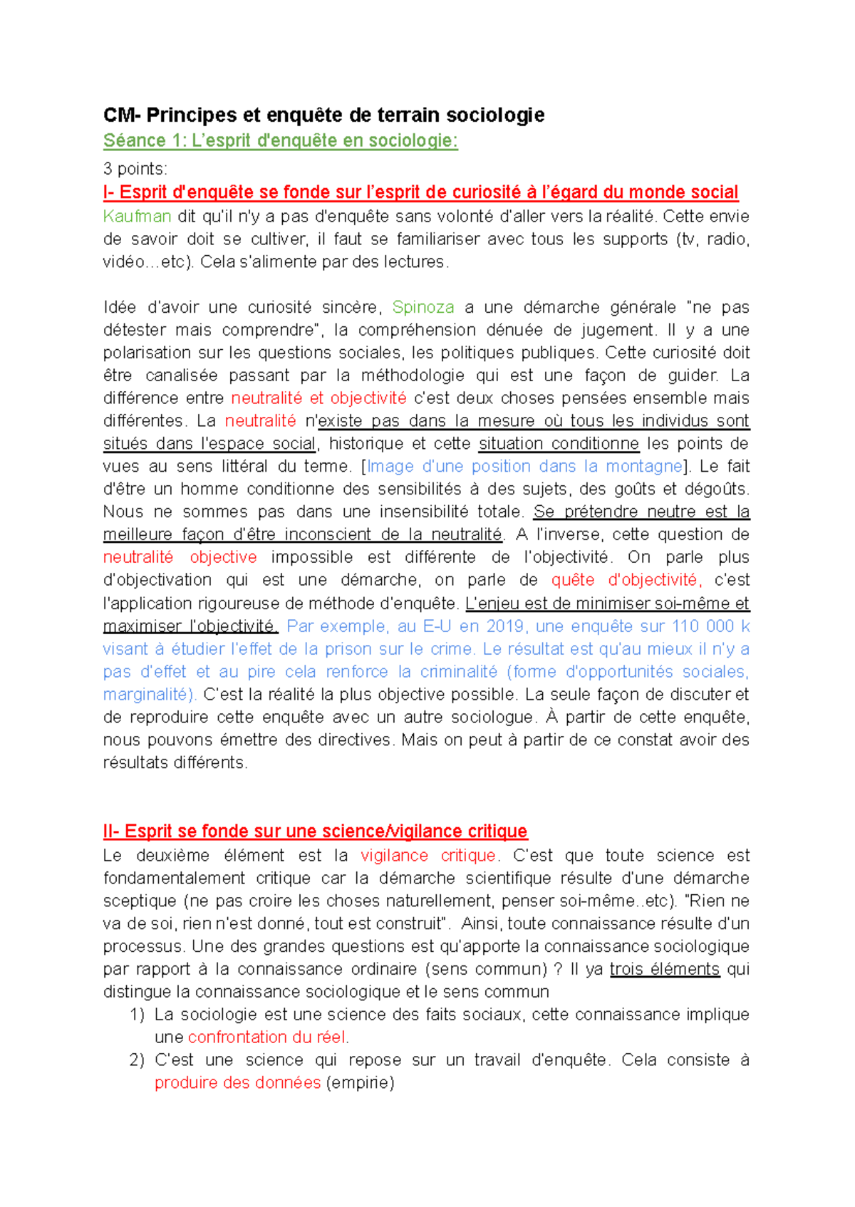 Séance 1 L’esprit d'enquête en sociologie - CM- Principes et enquête de ...
