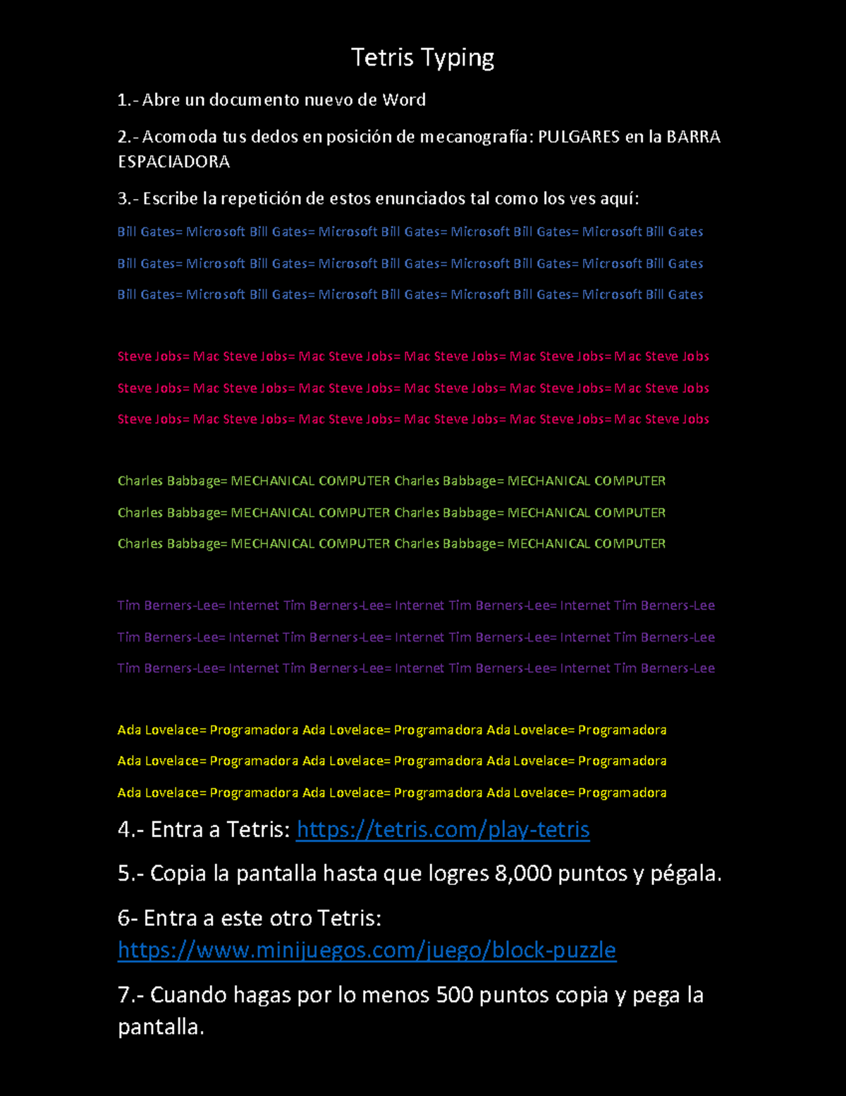 Tetris Typing - nms - Tetris Typing 1.- Abre un documento nuevo de Word ...