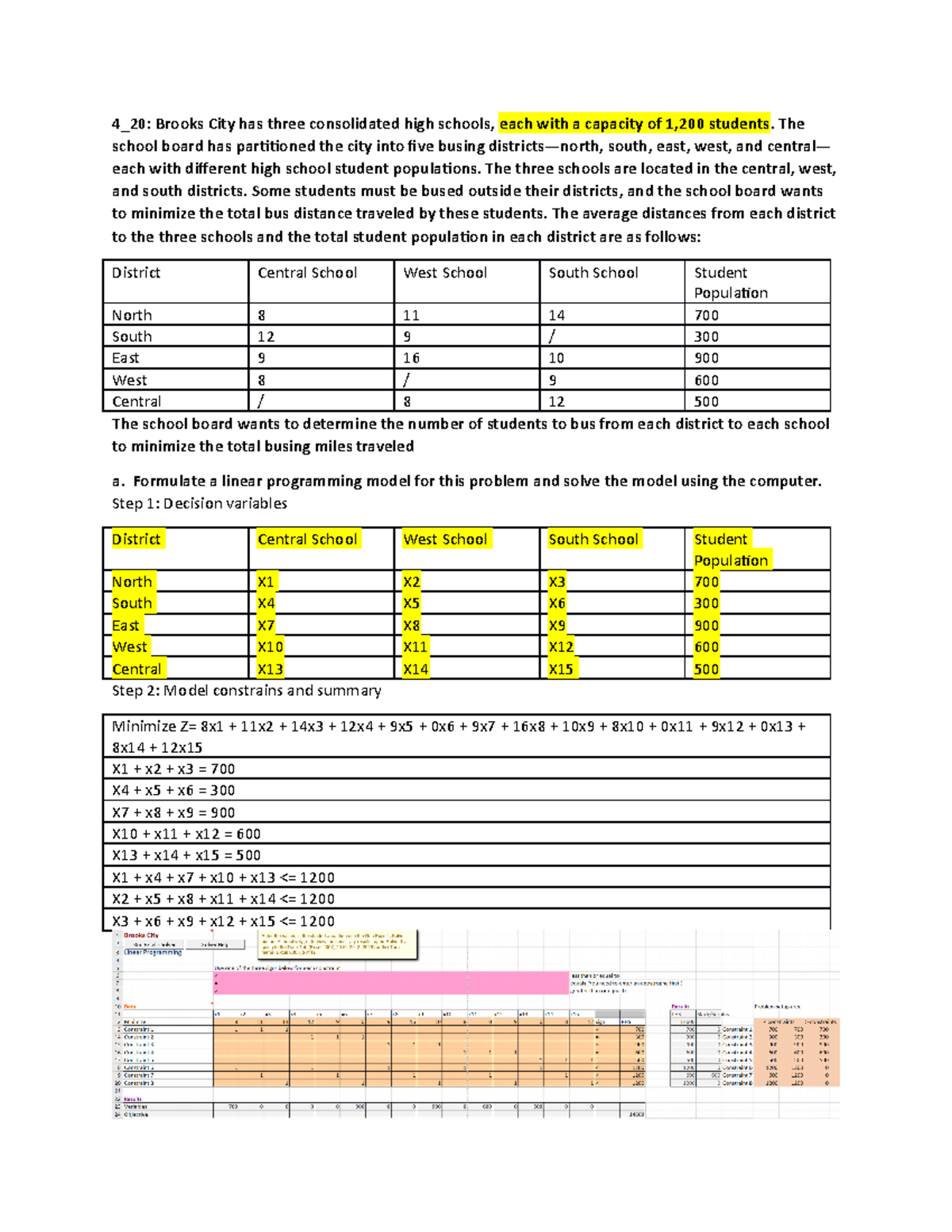 Stats Assign 2 - 4_20: Brooks City has three consolidated high schools ...