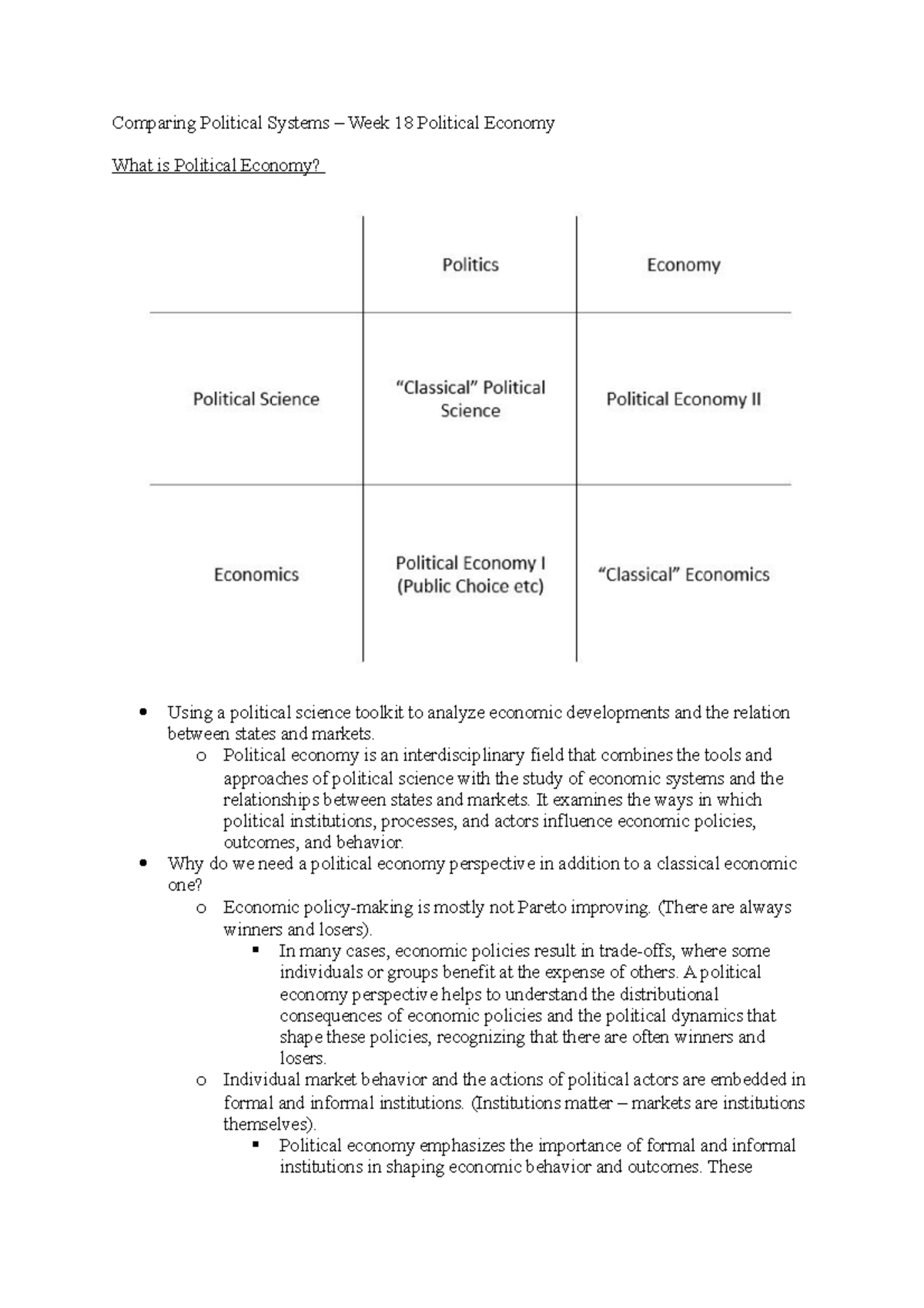 CPS Week 18 - Comparing Political Systems (4SSPP103) - Comparing ...