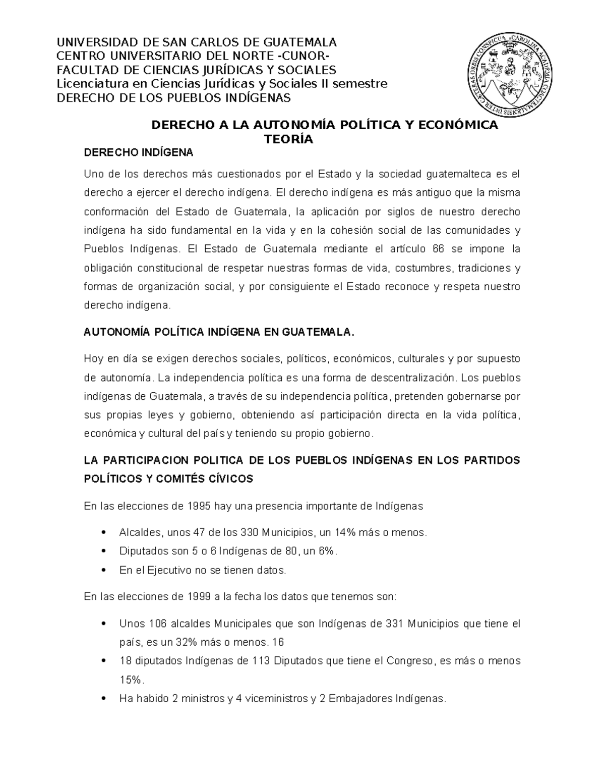 Resumen Teoría Derecho A LA Autonomia Politica Y Económica ...