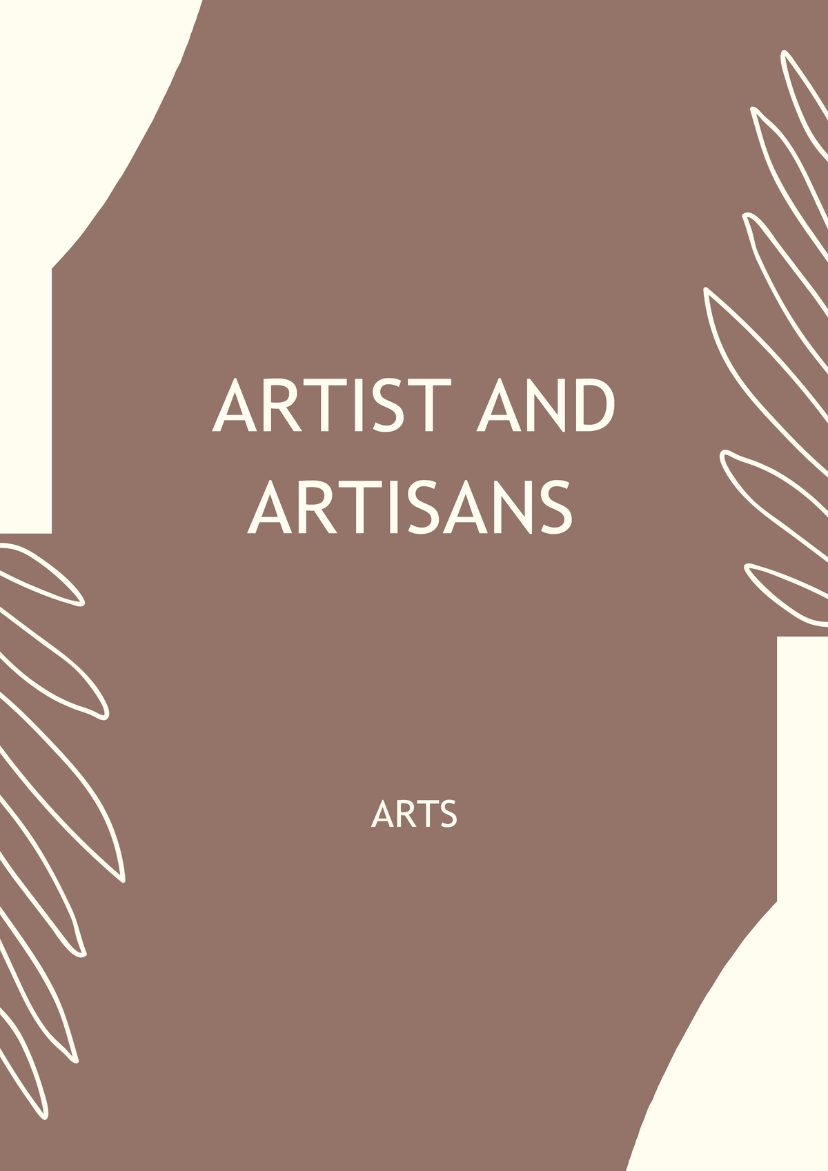 Artist AND Artisans - This unit focuses on the most important element ...