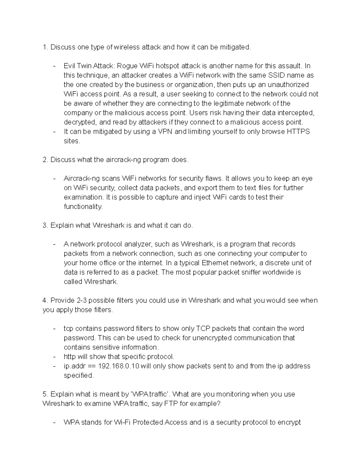 Netlab 6 Questions Discuss One Type Of Wireless Attack And How It Can Be Mitigated Evil Twin 