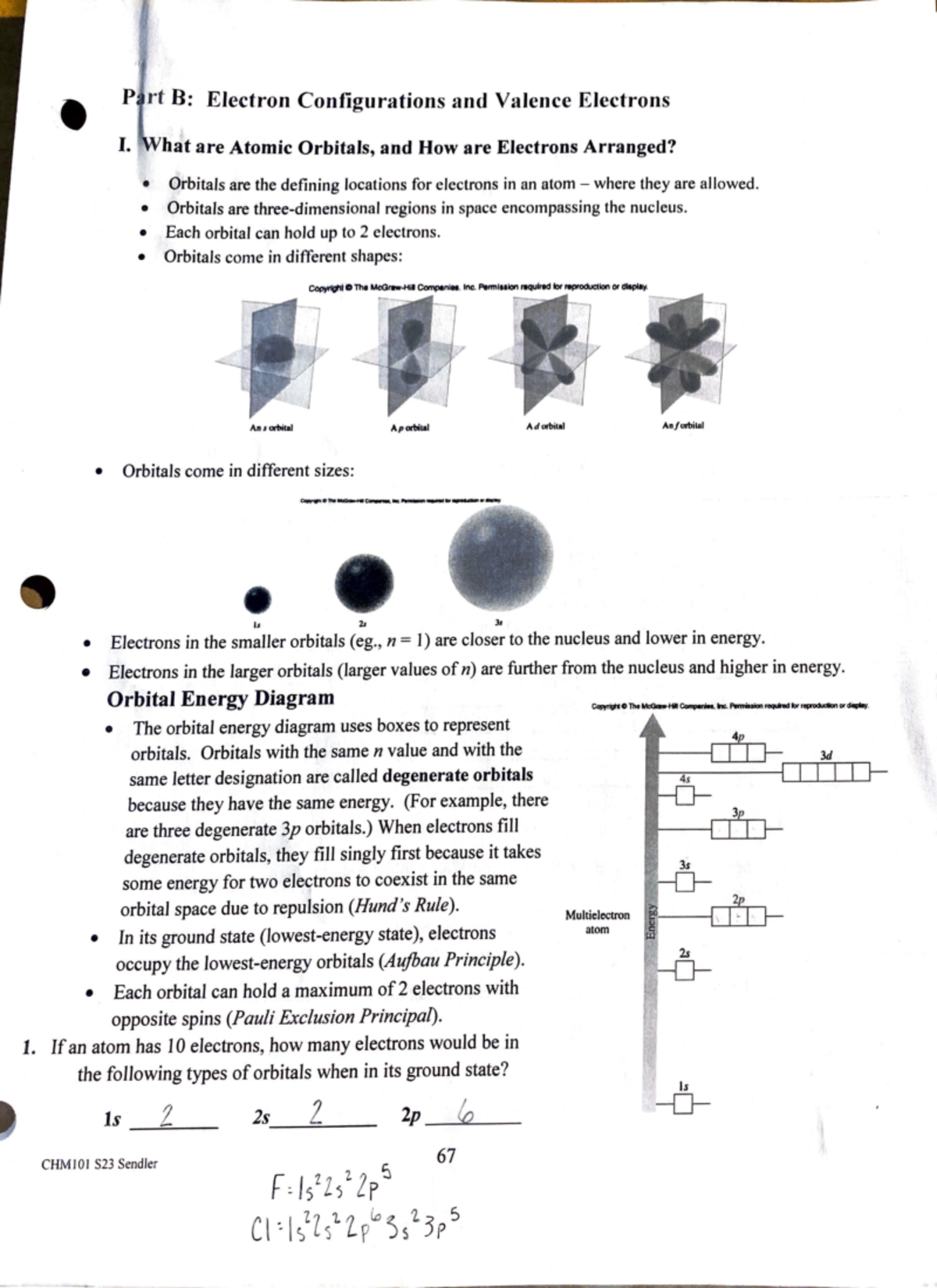 GIA 7 Part B - P rt B: Electron Configurations and Valence Electrons I ...