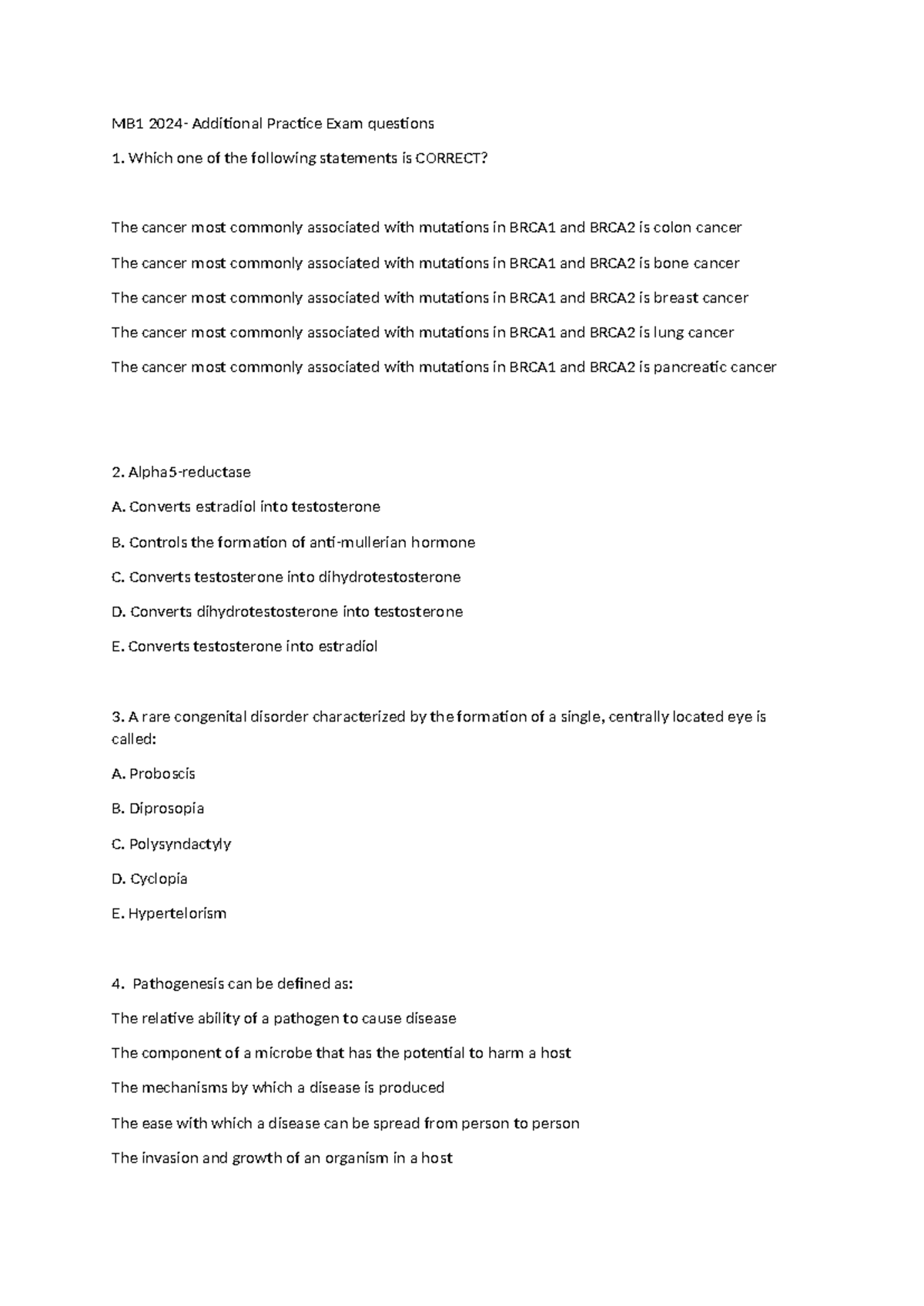 MB1 2024 exam questions practice Learn - MB1 2024- Additional Practice Exam questions Which one ...