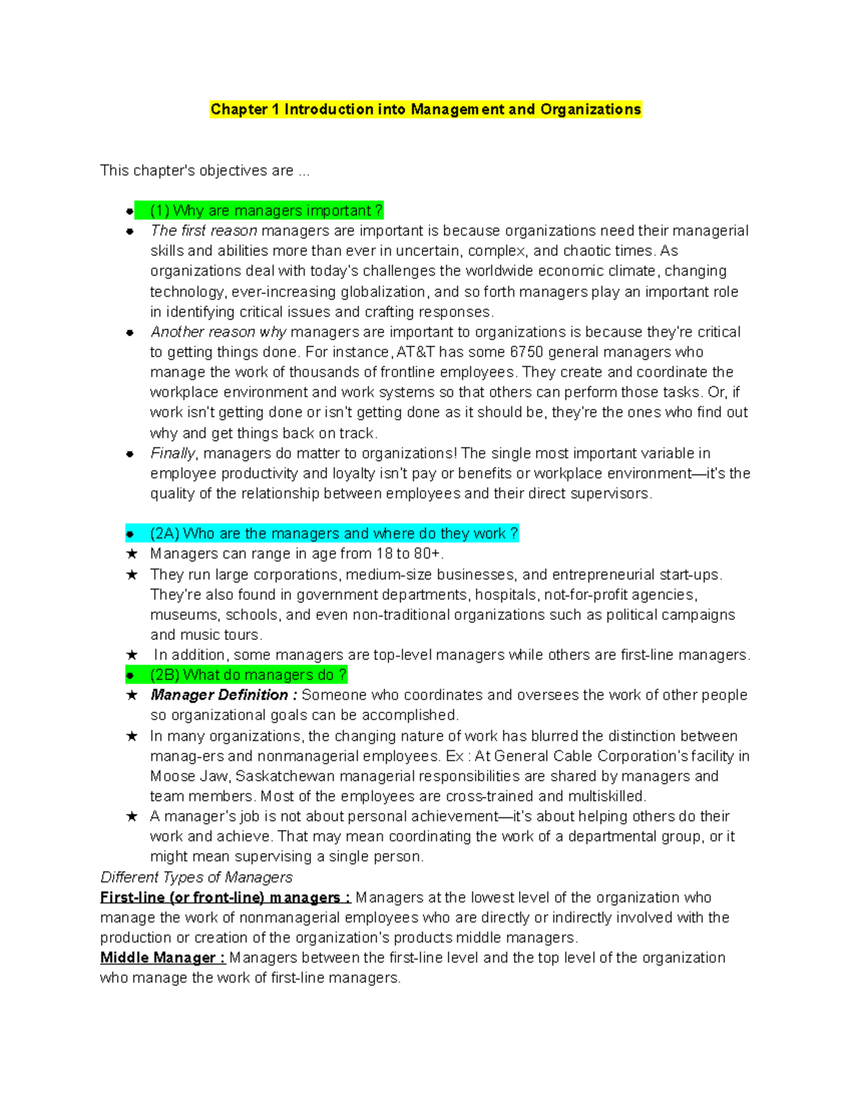 Introduction to Management and Organizations - Studocu