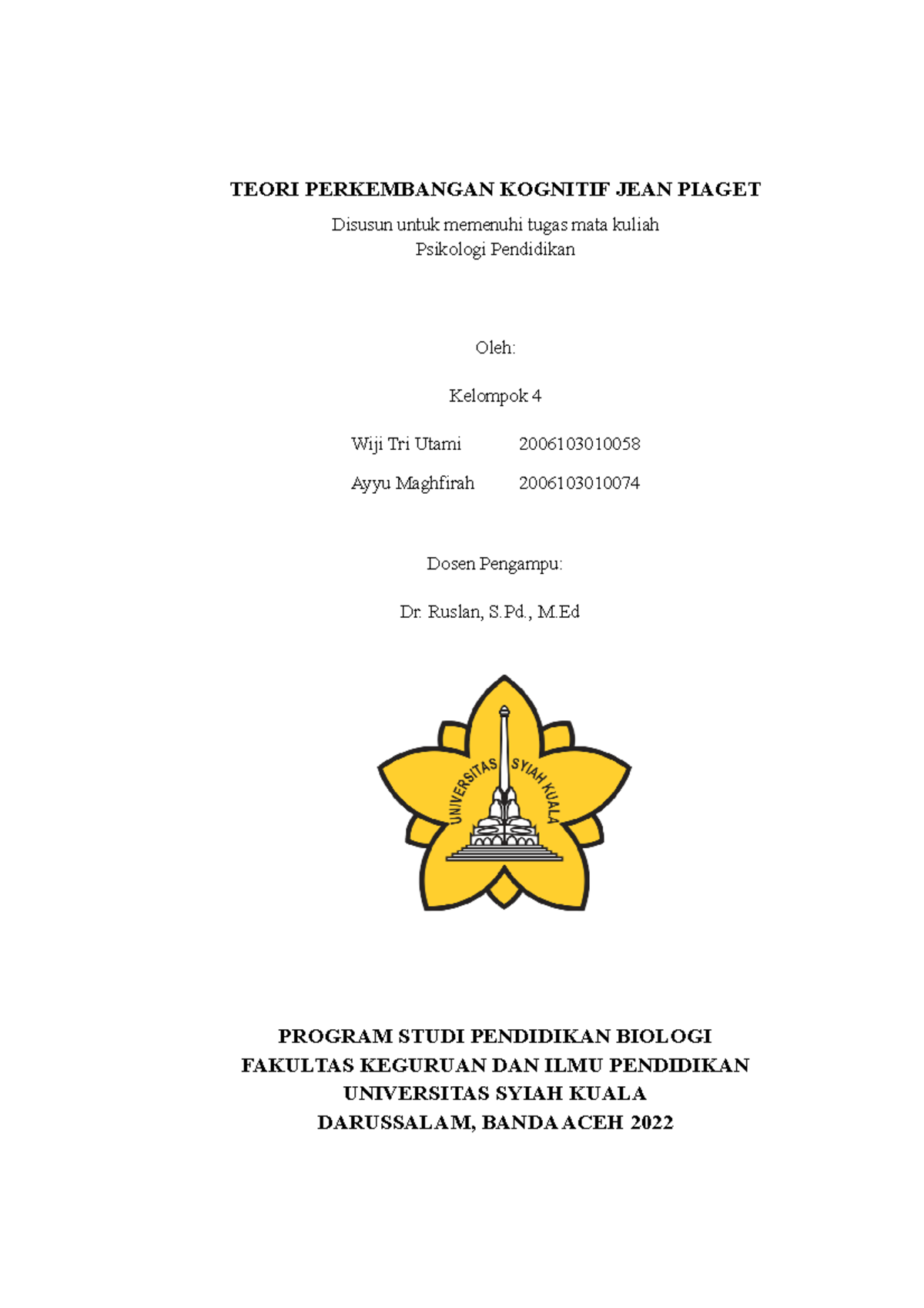 Makalah Kelompok 4 - TEORI PERKEMBANGAN KOGNITIF JEAN PIAGET - TEORI ... Makalah Kelompok 4 - TEORI PERKEMBANGAN KOGNITIF JEAN PIAGET - TEORI ...