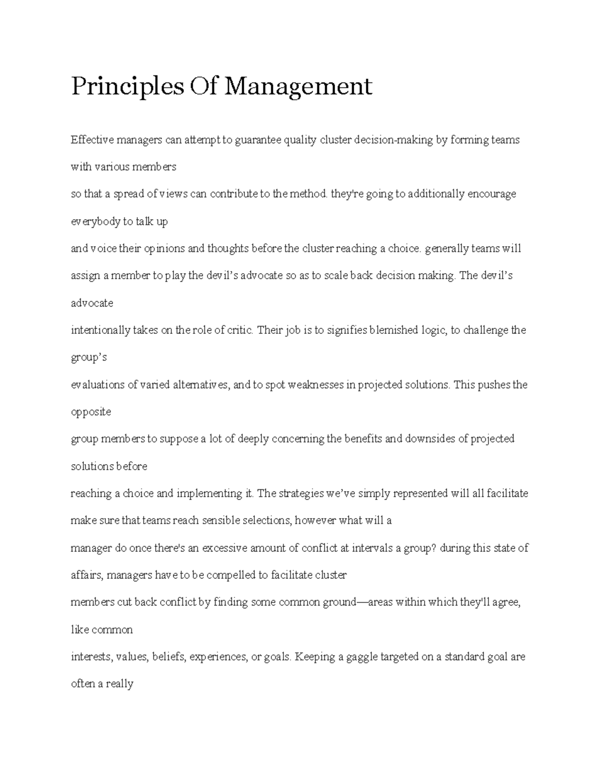 Principles Of Management 1.5 - Principles Of Management Effective ...