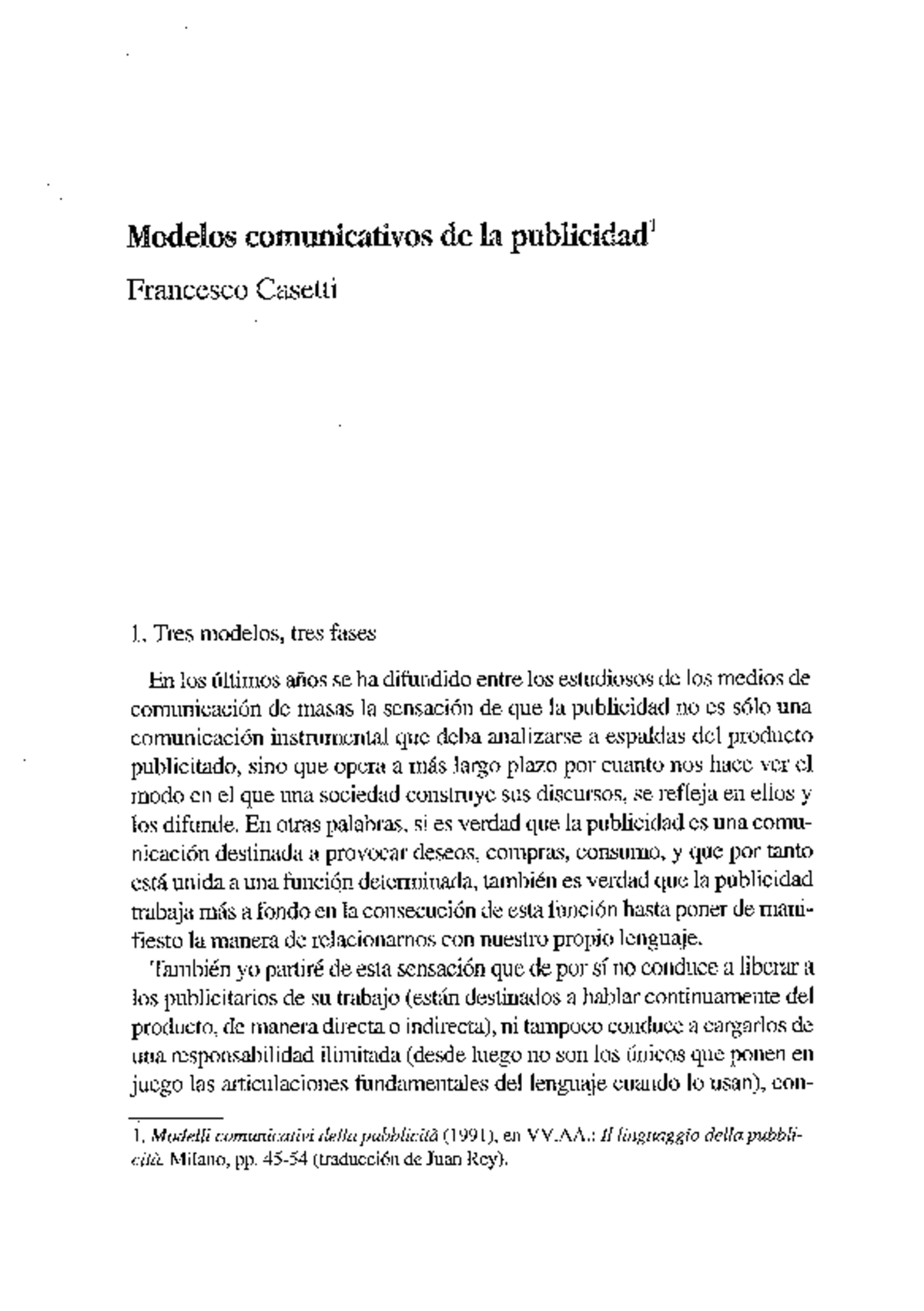 Modelos comunicativos de la publicidad. Pdf - Comunicaciones - Studocu