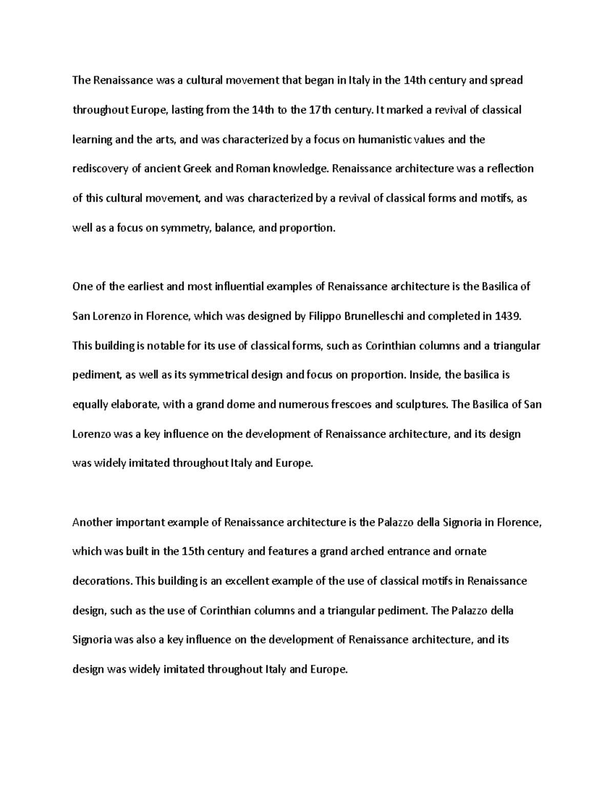 Renaissance Essay - The Renaissance was a cultural movement that began ...