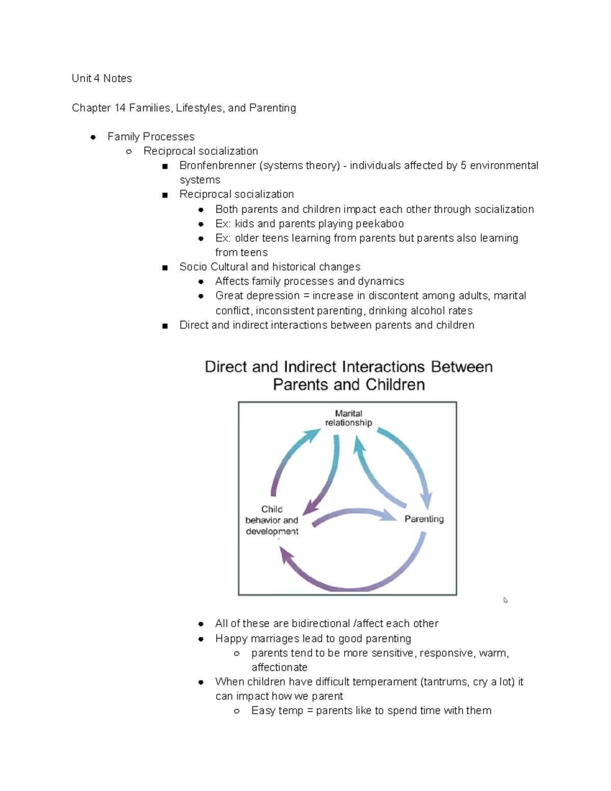 UNIT 4 notes - Unit 4 Notes Chapter 14 Families, Lifestyles, and ...
