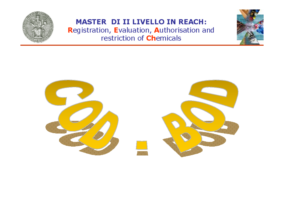 Lezione di Chimica Tossicologica -BOD-COD-TOC - - Studocu