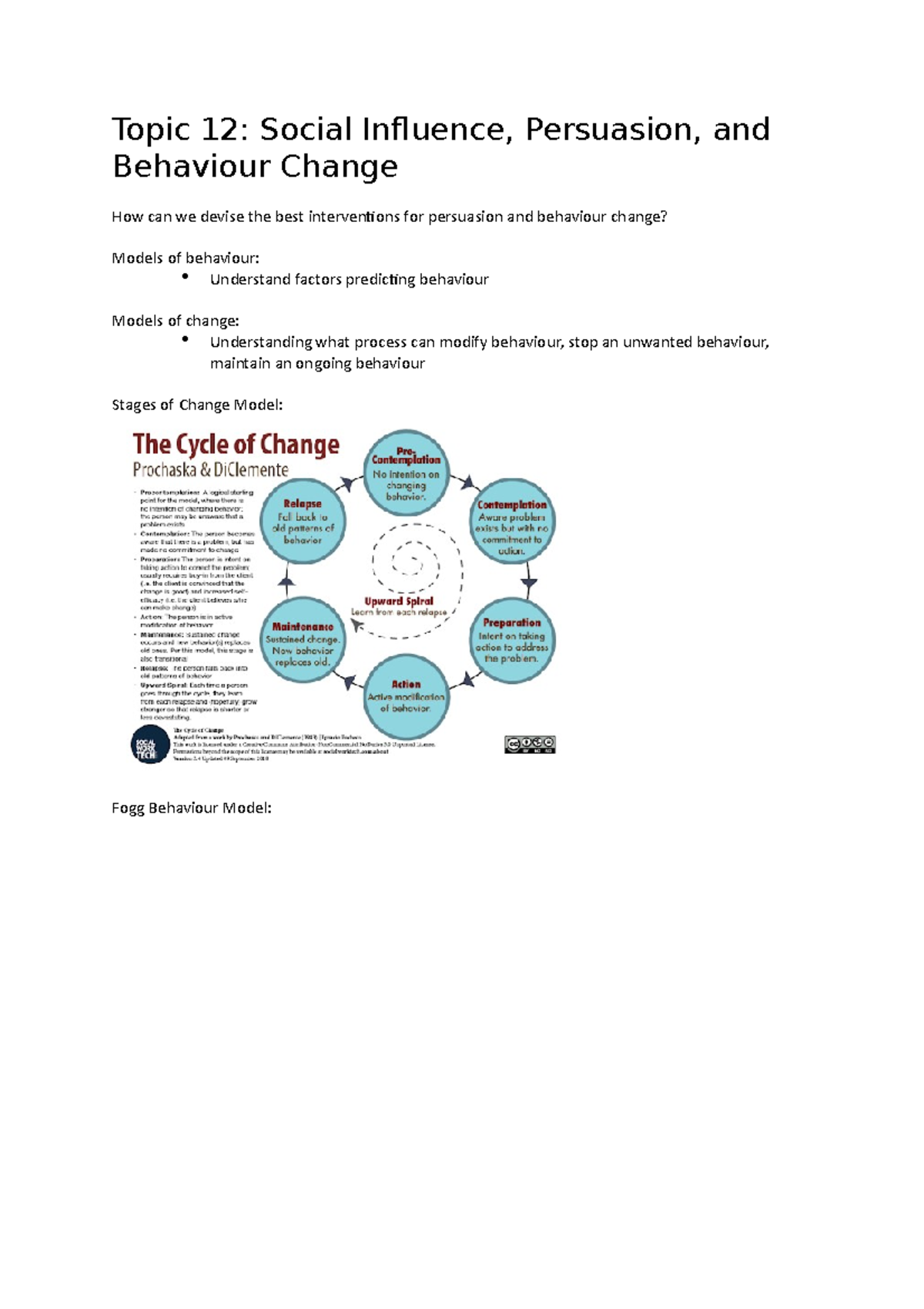 Lecture 12 - Social Psychology Notes - Topic 12: Social Influence ...
