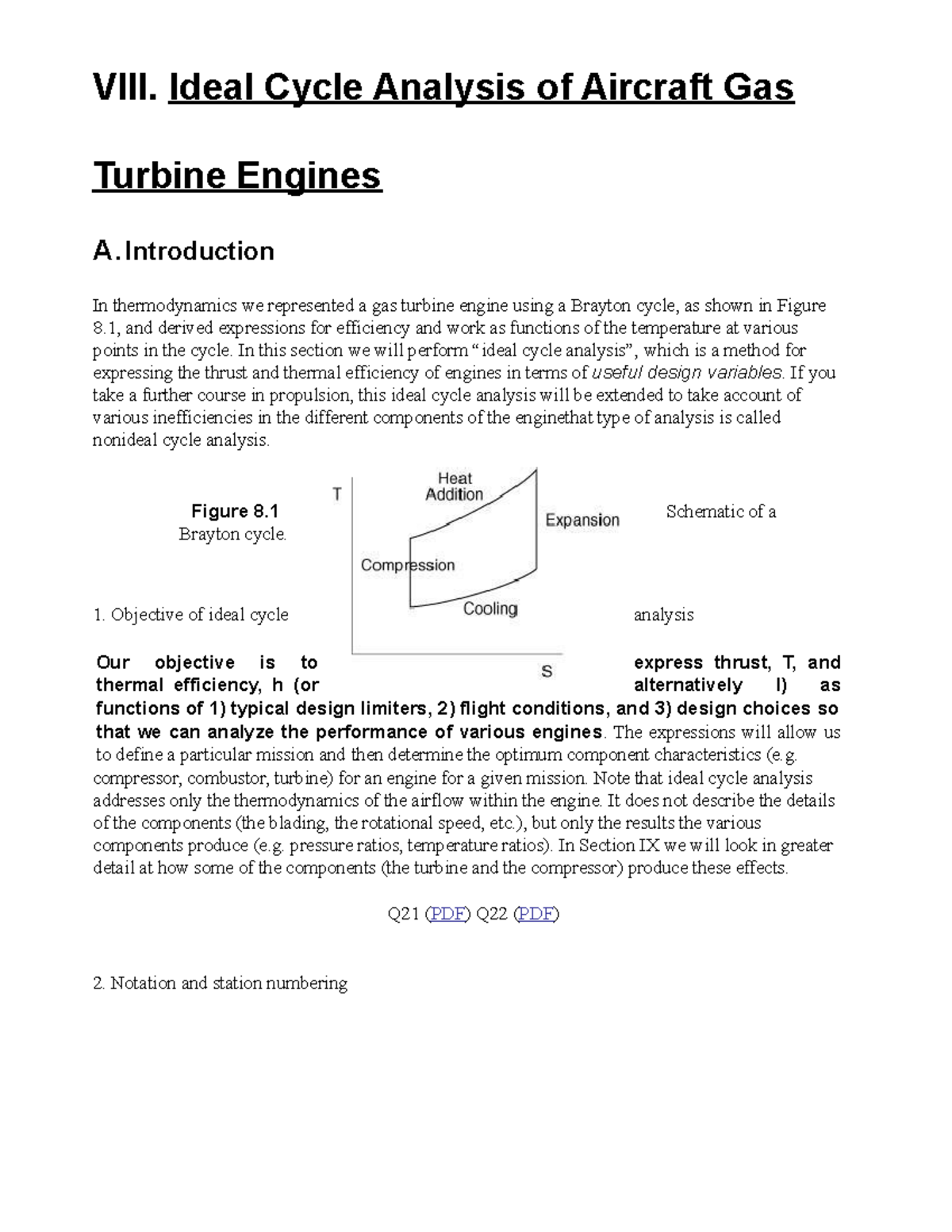 Aerospace Propulsion- I U8 - VIII. Ideal Cycle Analysis of Aircraft Gas ...