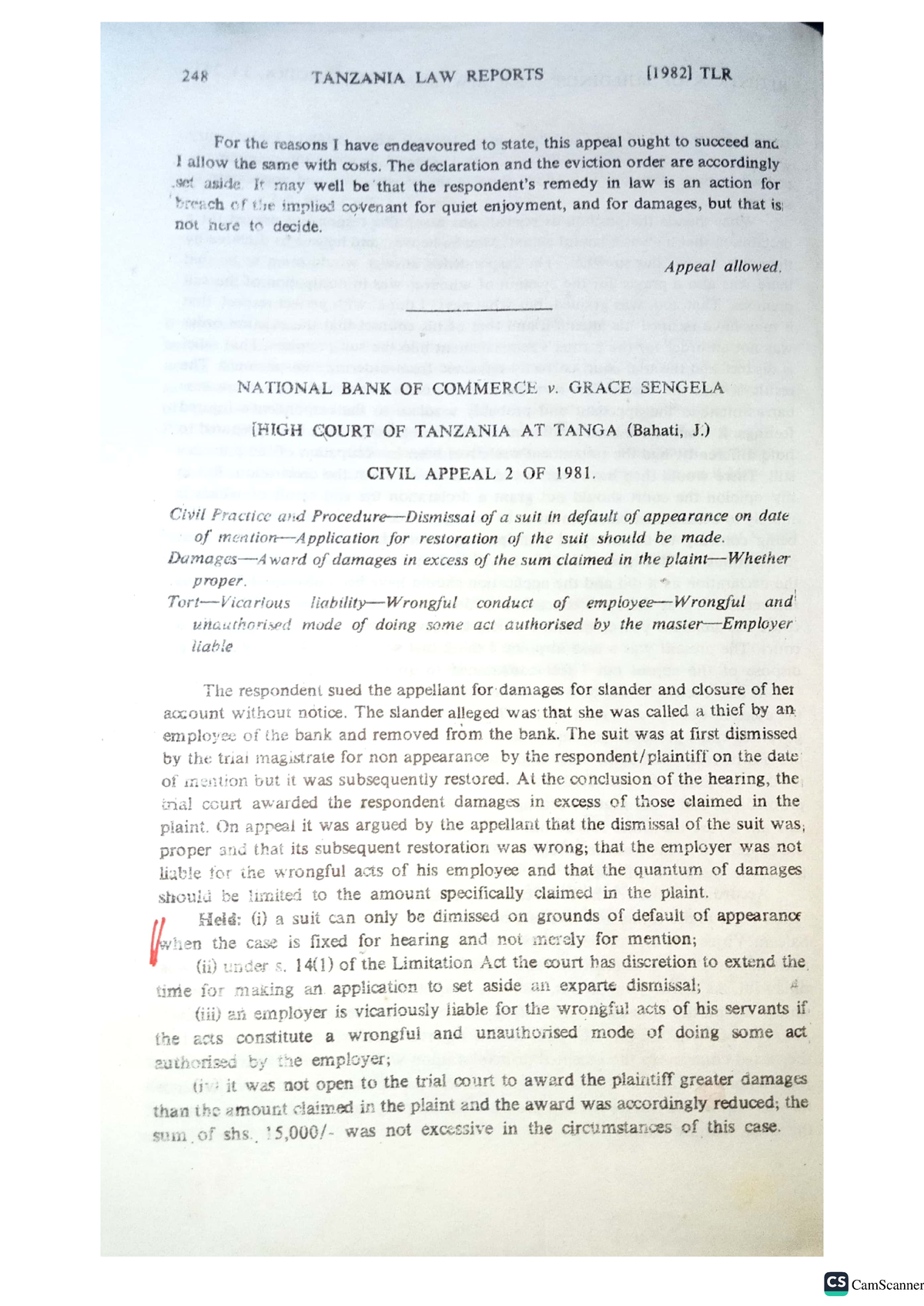 NBC TORT CASE 1982 - Student - Marketing of library and information ...