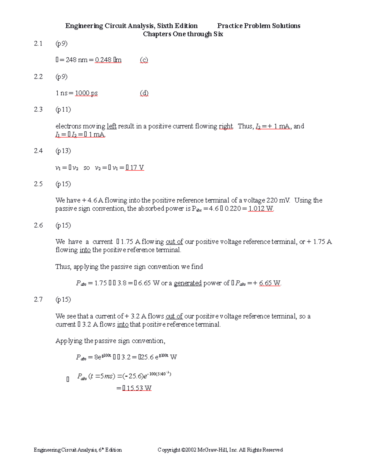 개정전판회로pp chap1 6 - Bot exactly - Chapters One through Six 2 (p9) = 248 ...