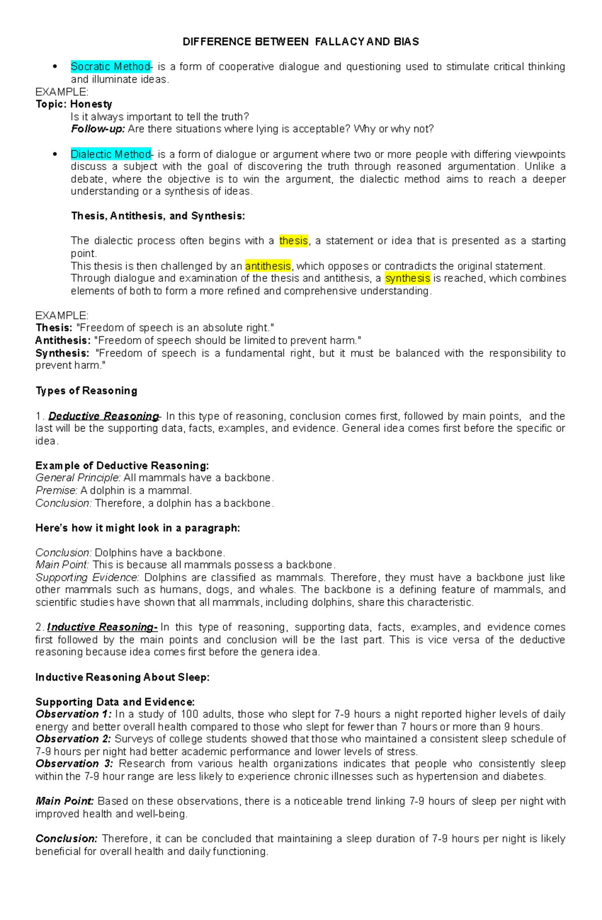 Difference Between Fallacy AND BIAS - DIFFERENCE BETWEEN FALLACY AND ...