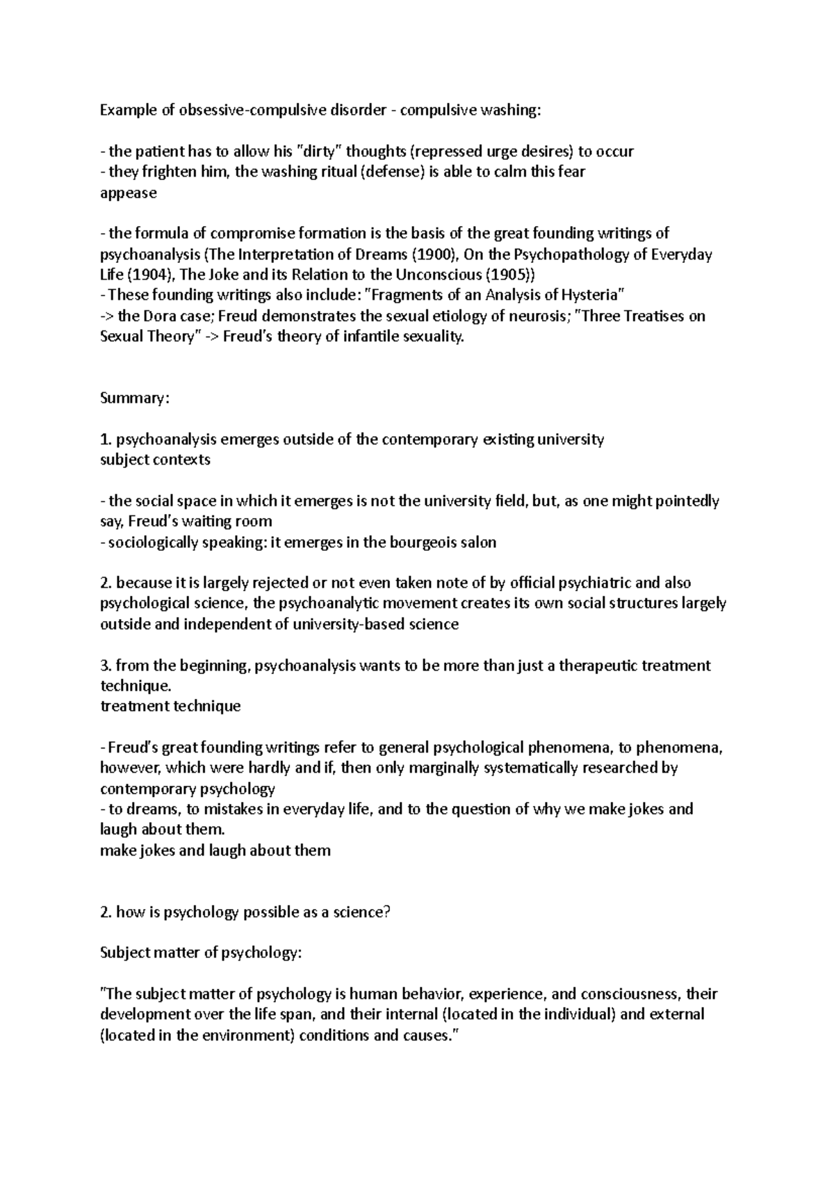 Example of obsessive - Abnormal Psychology - Example of obsessive ...