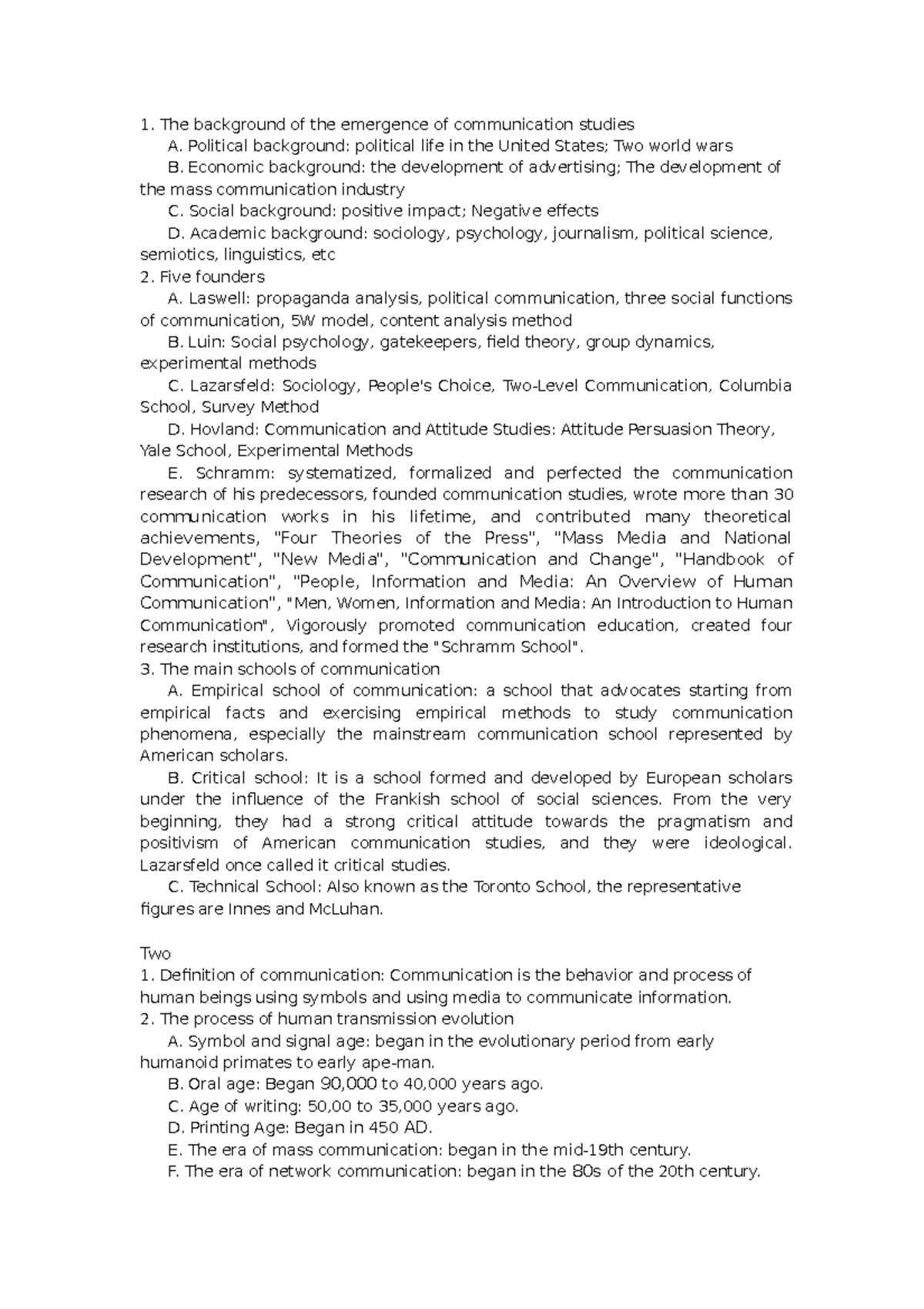 The background of the emergence of communication studies - Political ...