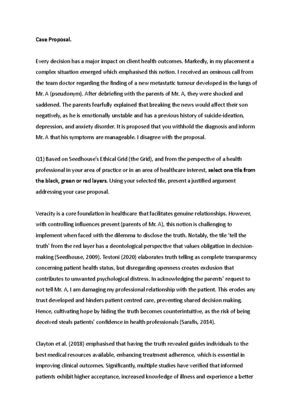 Case Proposal - lecture notes and paper booklets of each course. - Case ...