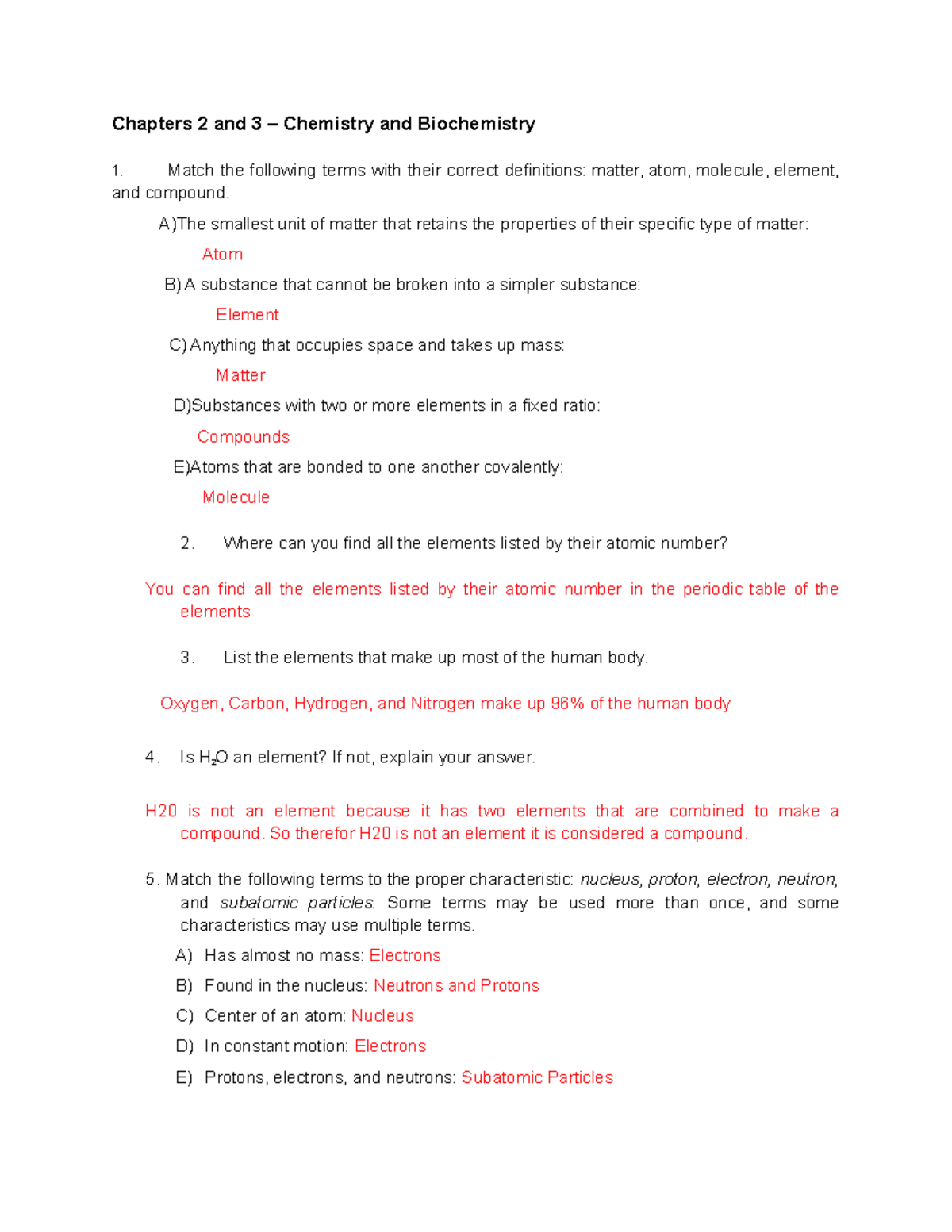 Week 2 Chapter 2 and 3 - The homework study guide for lab review ...