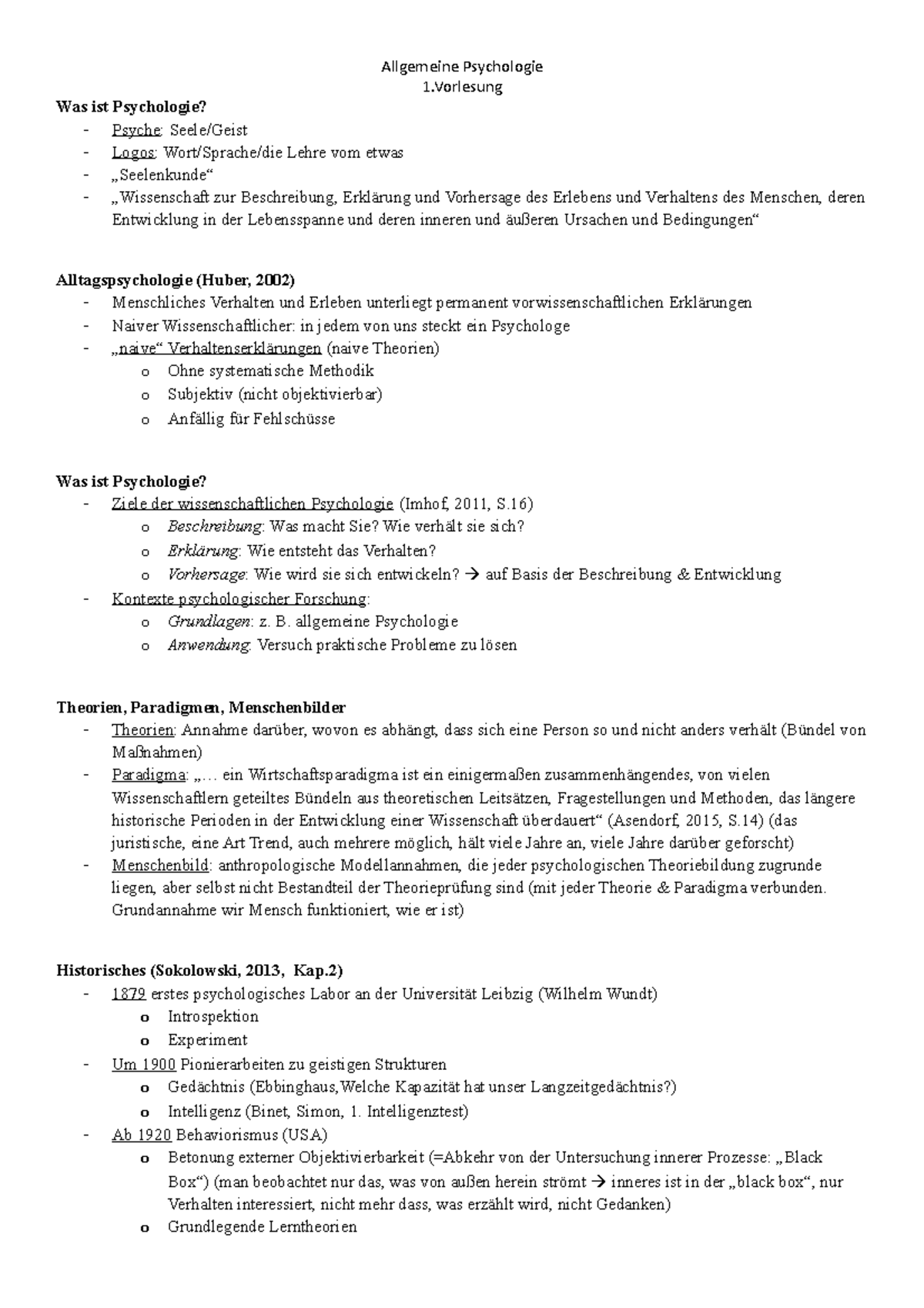 1. Vorlesung ZF - Einführung - Allgemeine Psychologie 1 Was ist Psychologie? Psyche: Logos ...