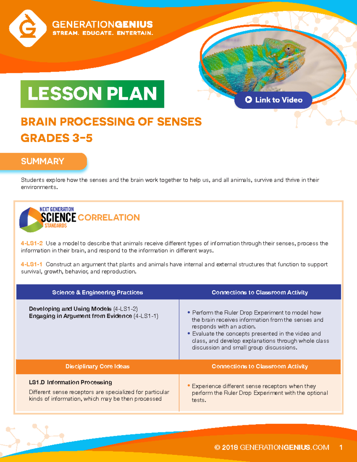 Senses and the Brain Lesson Plan GG - SUMMARY Students explore how the ...