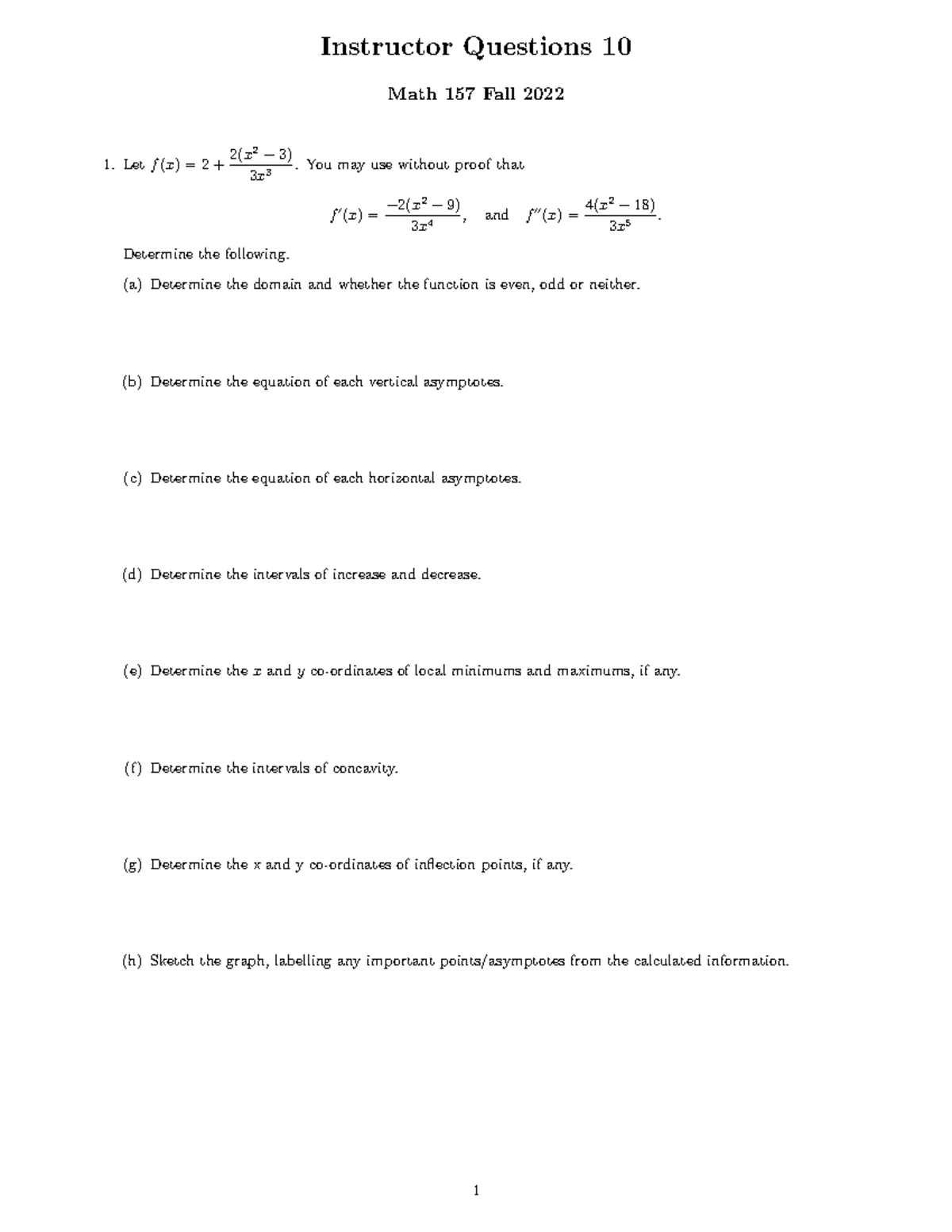 157IQ10 - Practice questions about concavity and optimization ...