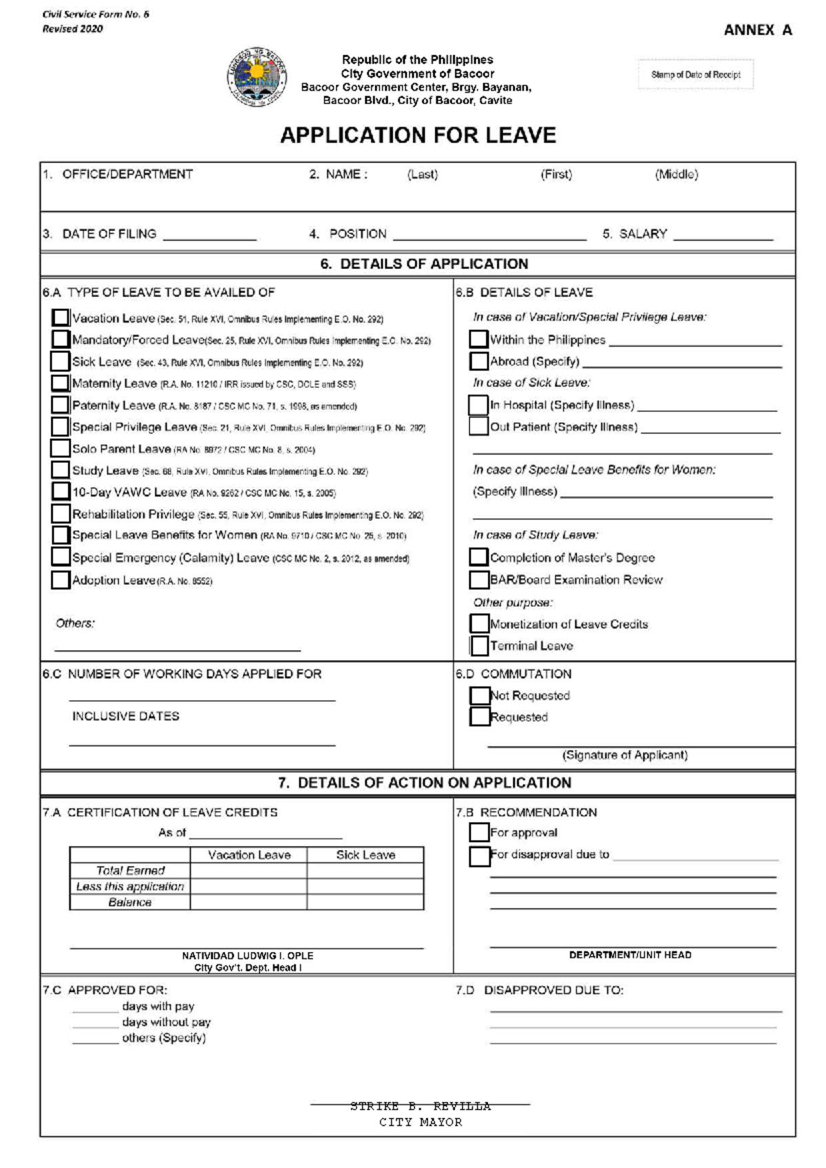 MSBR Leave-FORM Fillable - Web Page Design - STRIKE B. REVILLA CITY ...