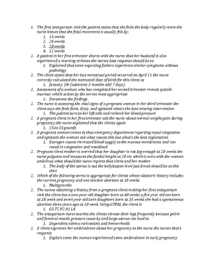 OB exam 1 and 2 - Question 1 0 out of 0 points During the first ...