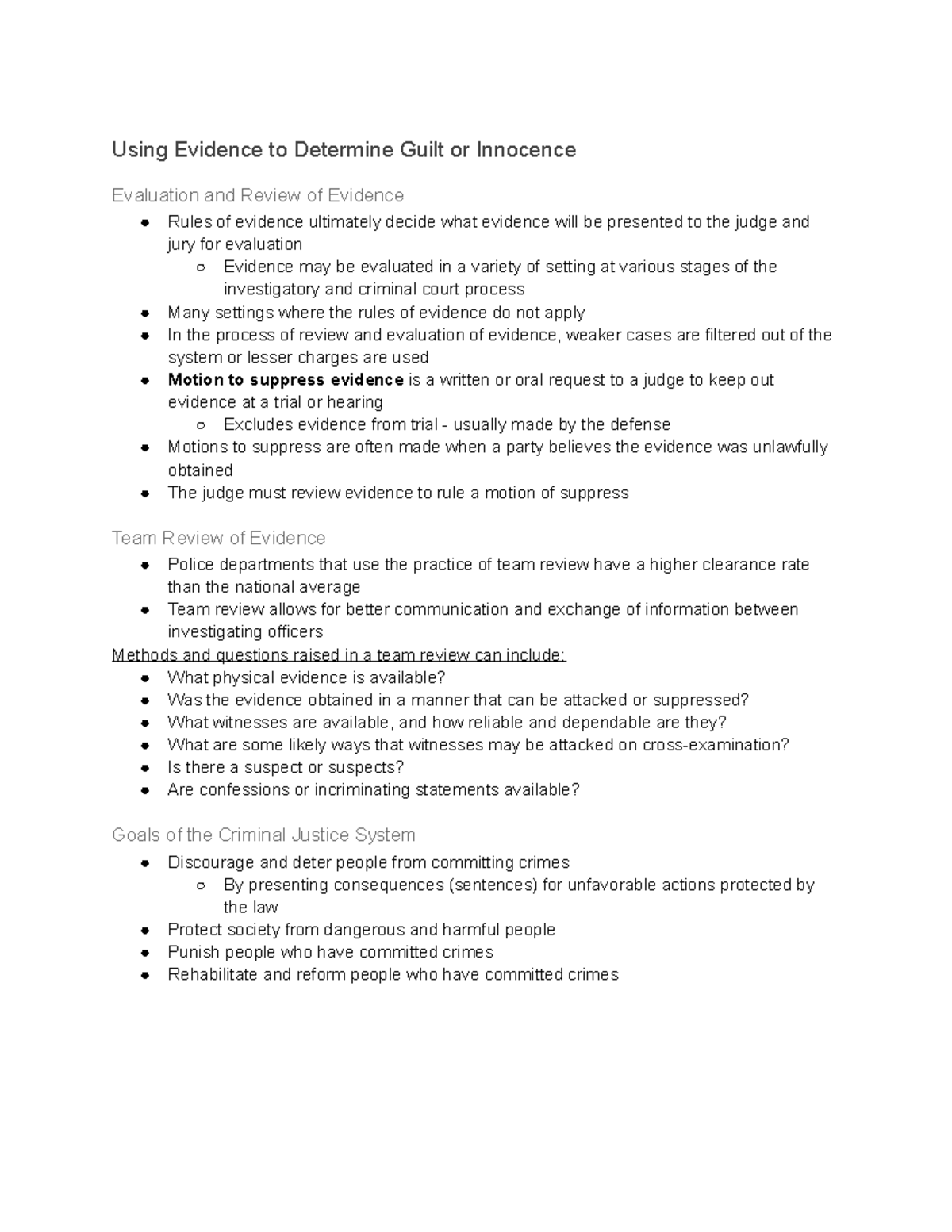 Using Evidence to Determine Guilt or Innocence - Using Evidence to ...