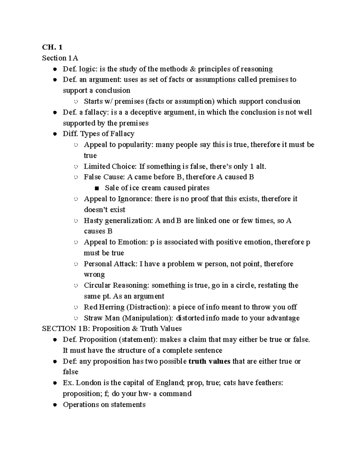 Notes%20FOR%20QR%20TEST%201 - CH. 1 Section 1A Def. logic: is the study ...