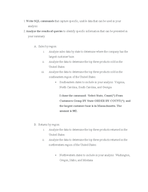 Module 4 Major Activity - DAD 220 Module Four Major Activity Database ...