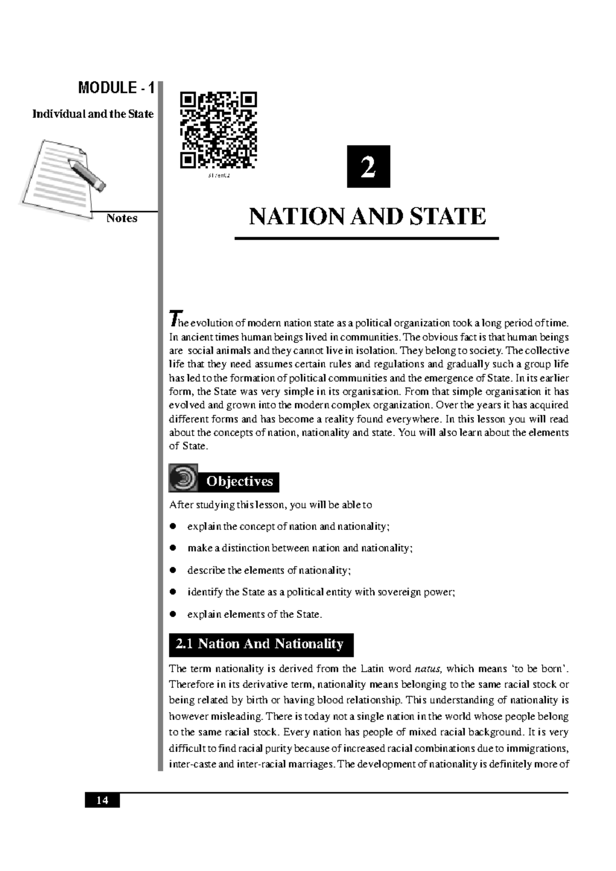 Nation AND State 1 - Can you give me note - MODULE - 1 Notes Political ...