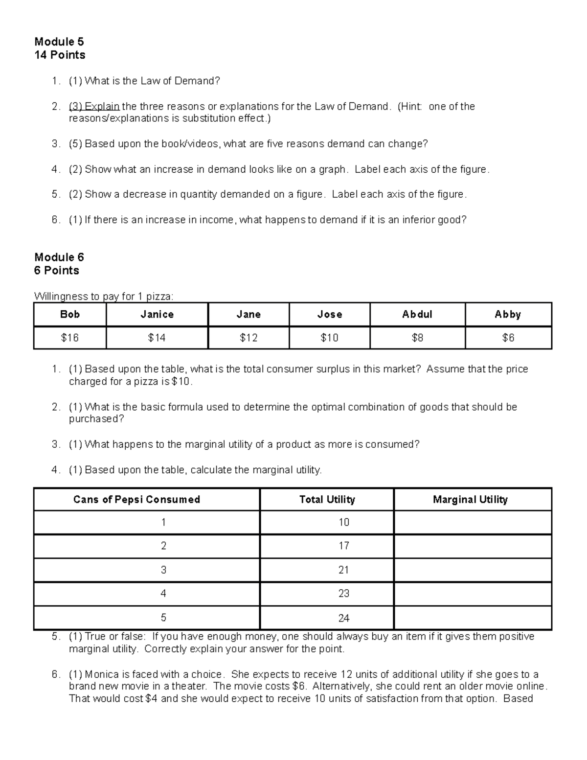 CC Ma Mi Module 5 and 6 Homework - Module 5 14 Points (1) What is the ...