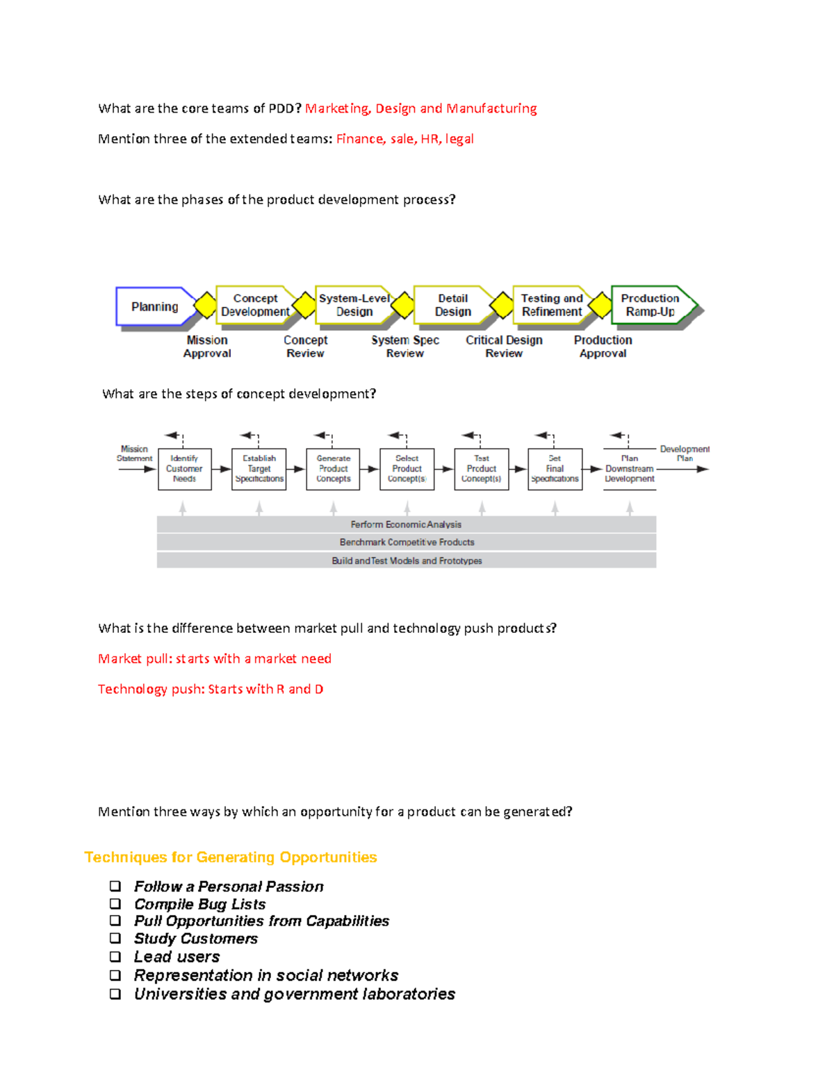 Midterm review - What are the core teams of PDD? Marketing, Design and ...