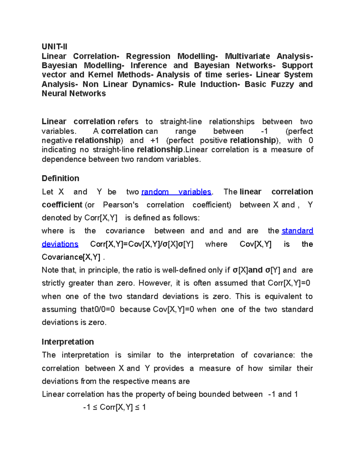UNIT-II 6 - Unit 2 - UNIT-II Linear Correlation- Regression Modelling- Multivariate Analysis ...