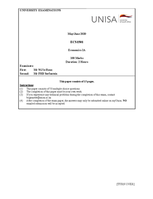 ECS 1501 - practise Questions and Answers - ECS 1501 PRACTICE QUESTIONS ...