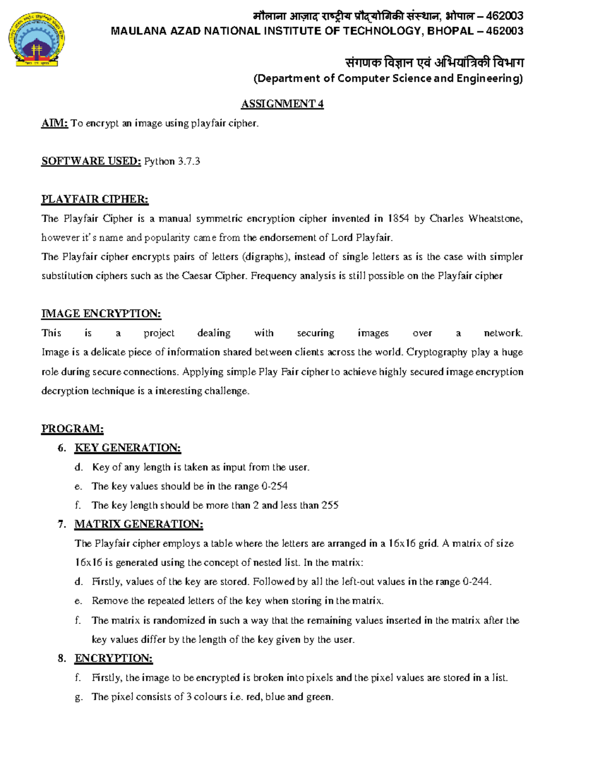 Network Security CS 5704 - MAULANA AZAD NATIONAL INSTITUTE OF ...