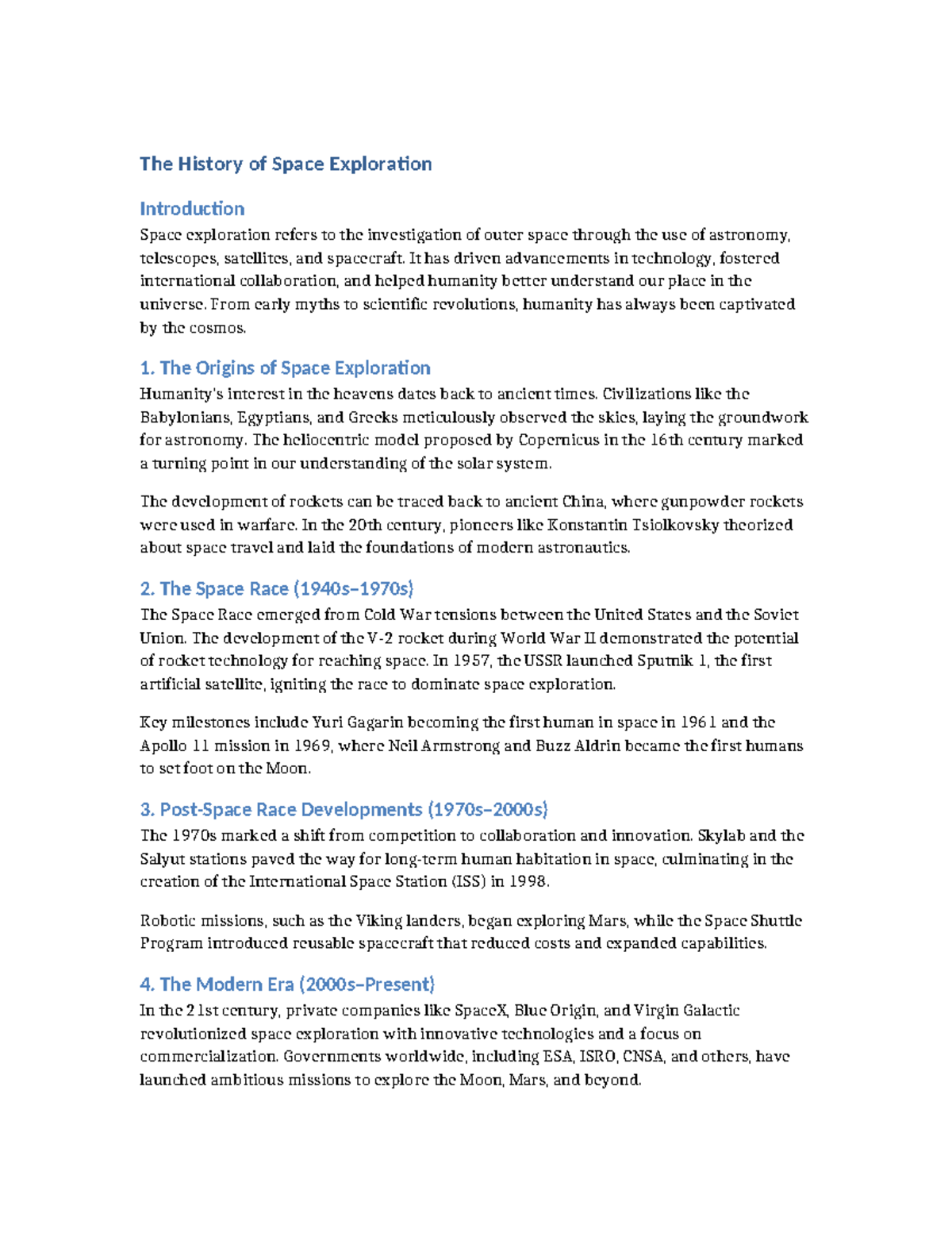 History of Space Exploration - The History of Space Exploration ...