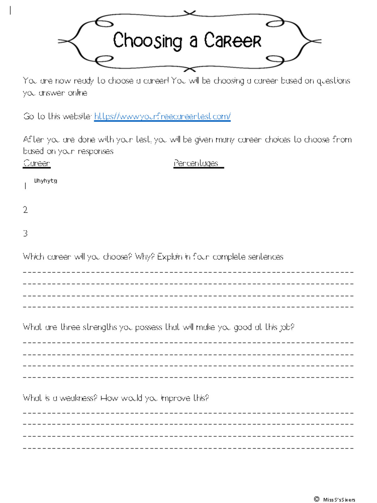 Career Budget Loans Math Project Woakupdated - Choosing a Career You ...