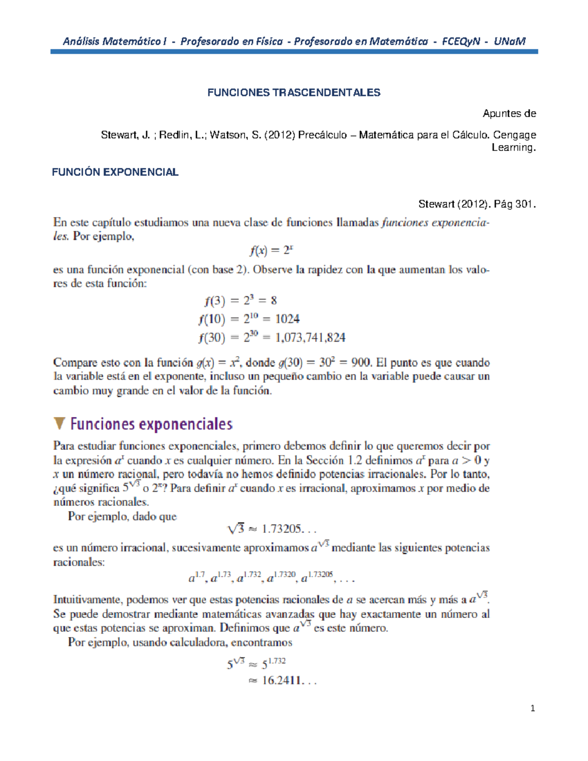 Funciones Trascendentales 1 - Warning: TT: undefined function: 32 FUNCIONES TRASCENDENTALES ...