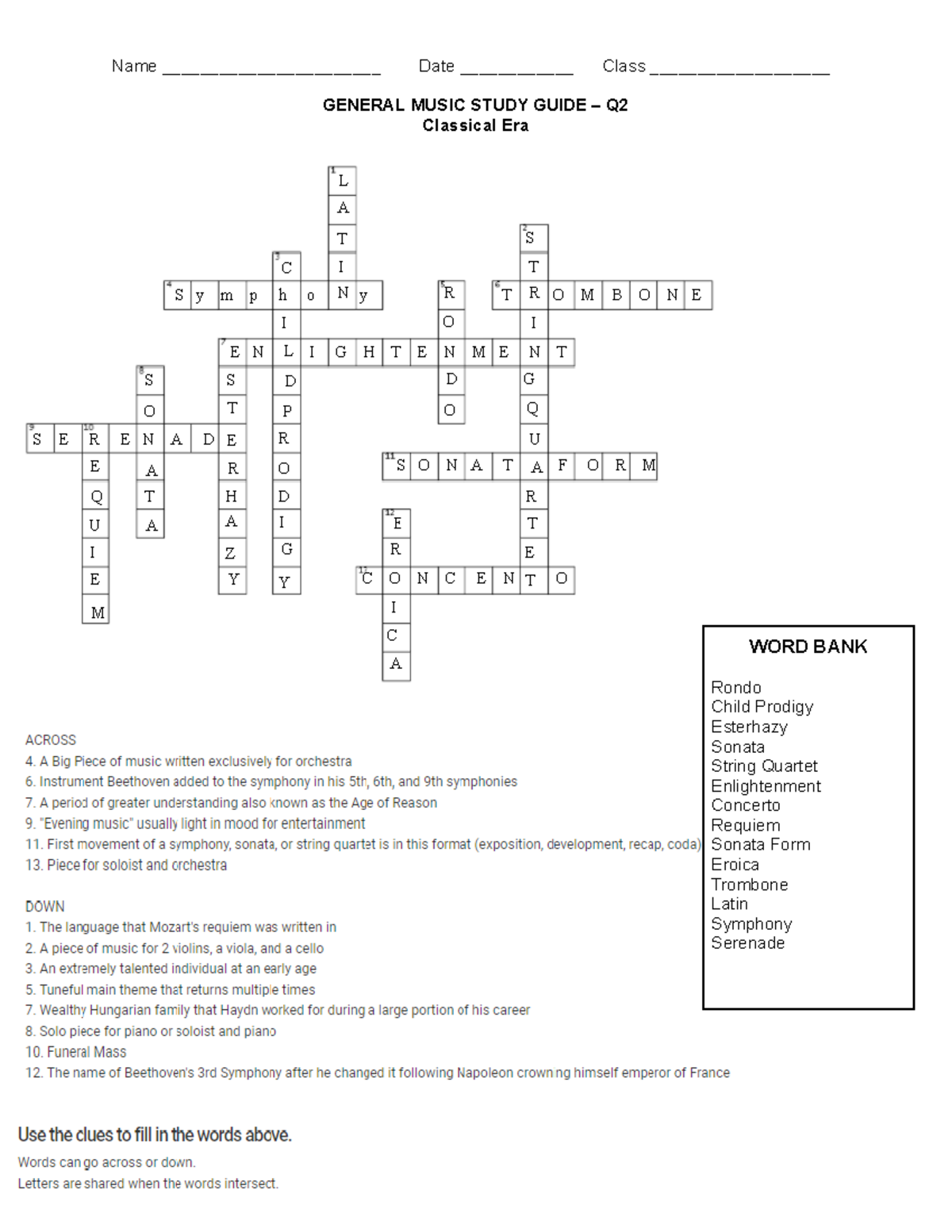 Kami Export - Himan Patel - Classical Era Study Guide.docx - Name _______________________ Date ...