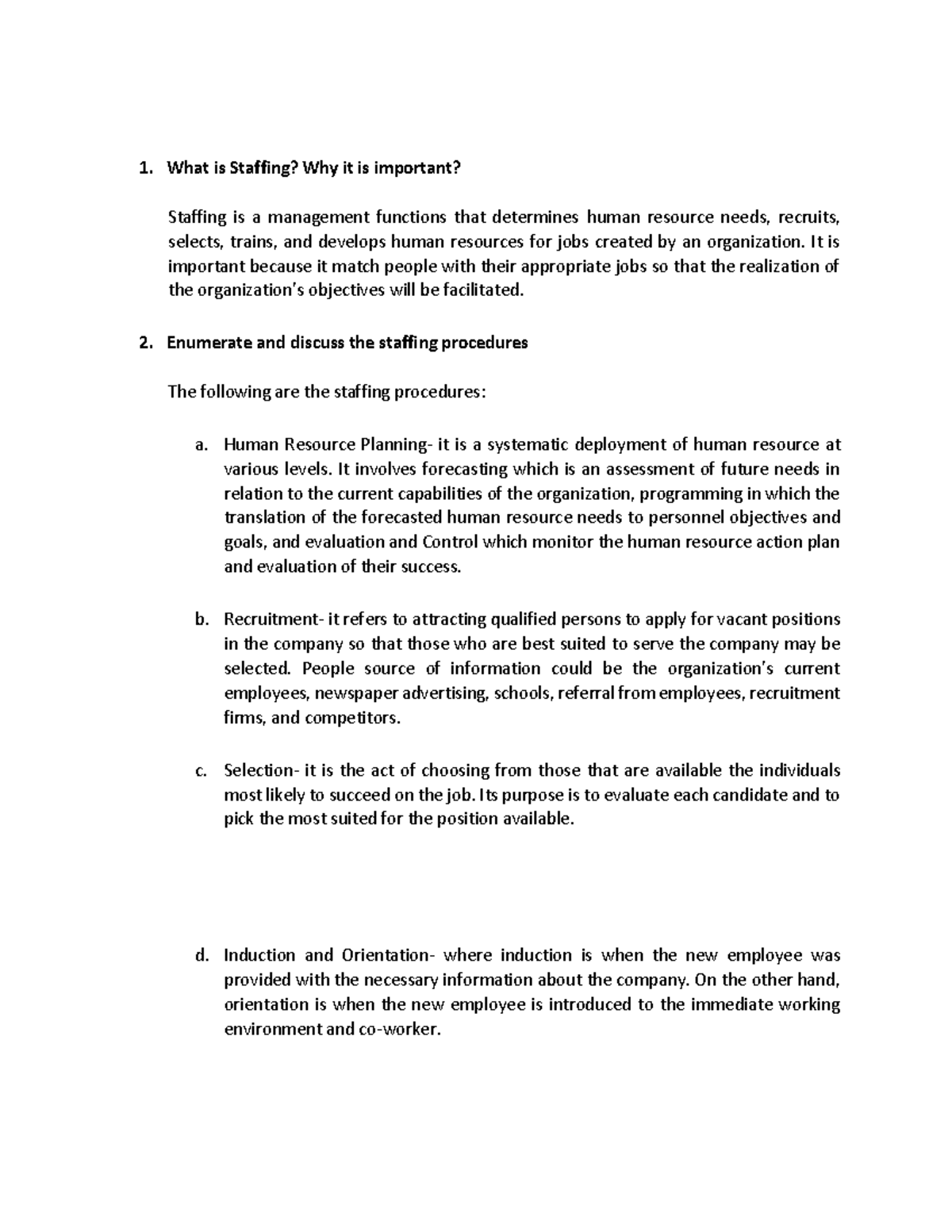 Staffing the Engineering Organization - 1. What is Staffing? Why it is ...