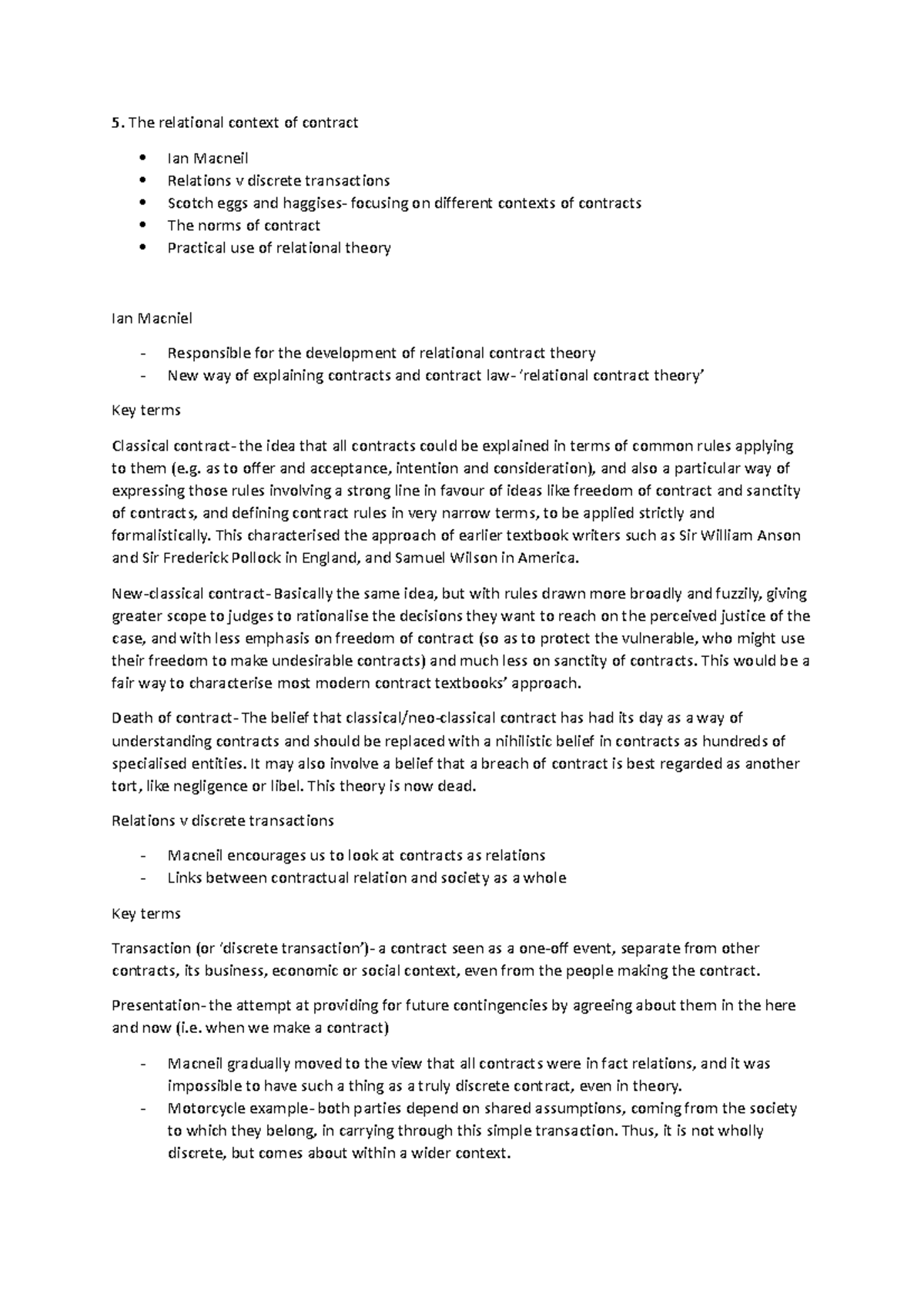 CIC- chapter 5- the relational context of contract - The relational ...